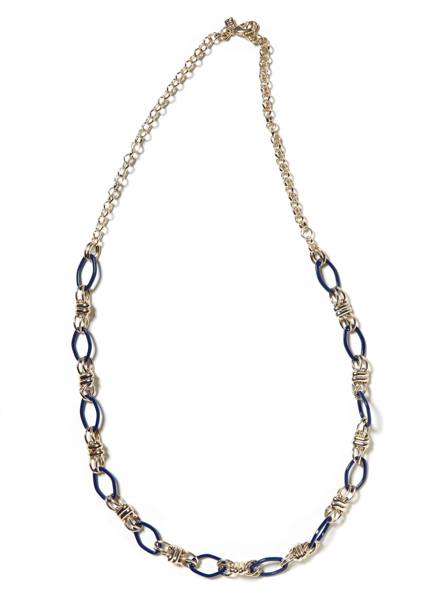 Navy blue enamel link necklace | Banana Republic