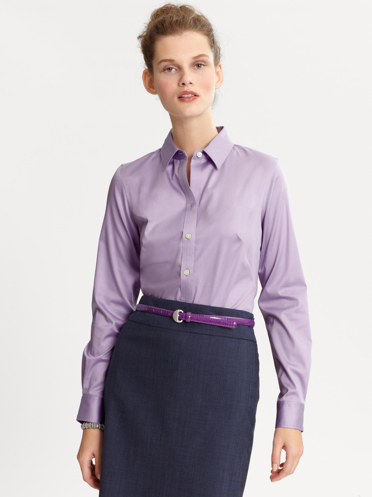 Fitted Non-Iron Sateen Shirt | Banana Republic