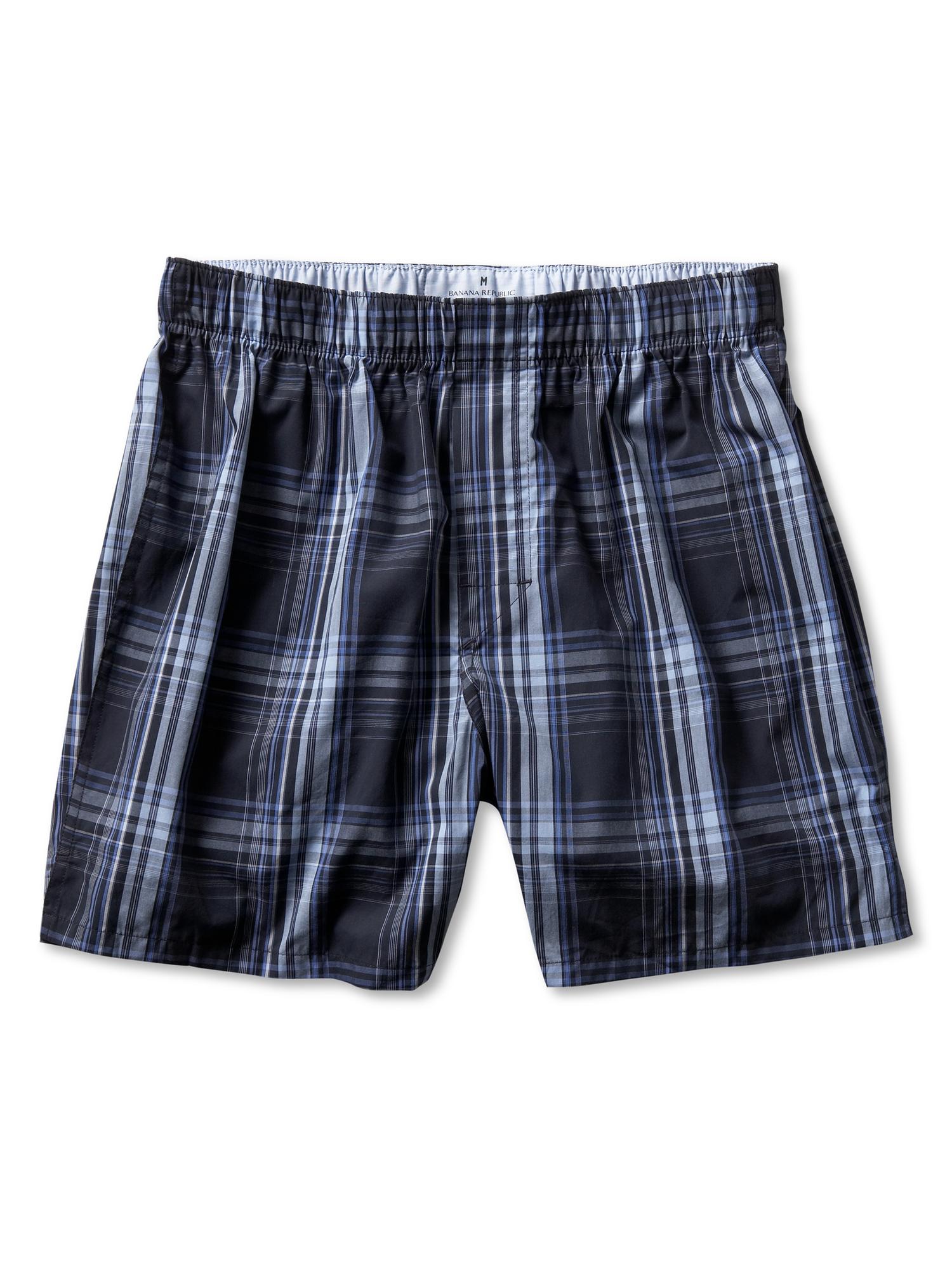 Navy Plaid Boxer | Banana Republic
