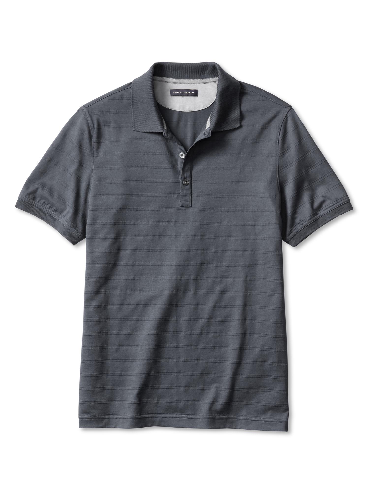 Luxe-touch cotton textured stripe polo | Banana Republic