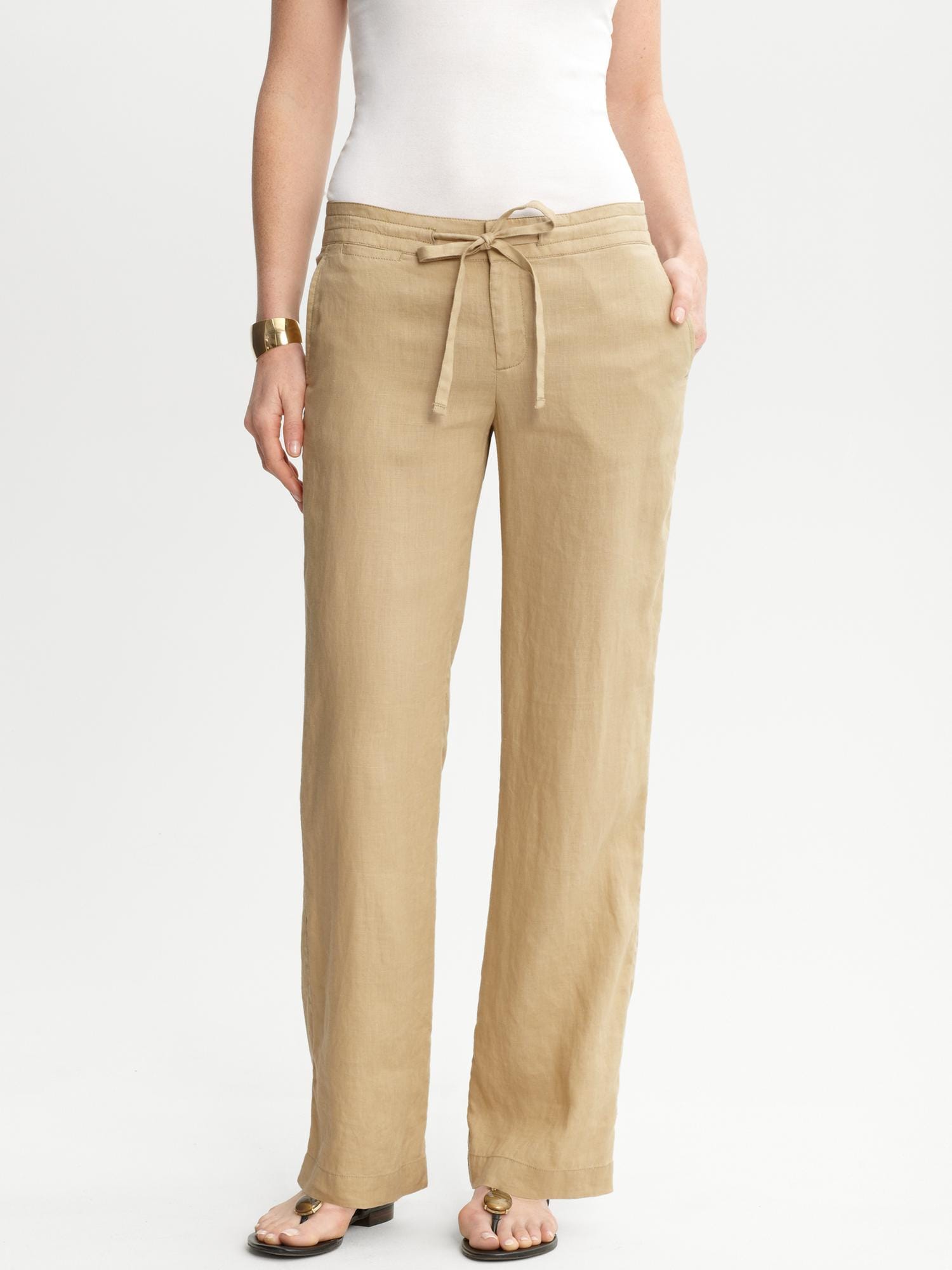 Linen drawstring wide-leg pant | Banana Republic