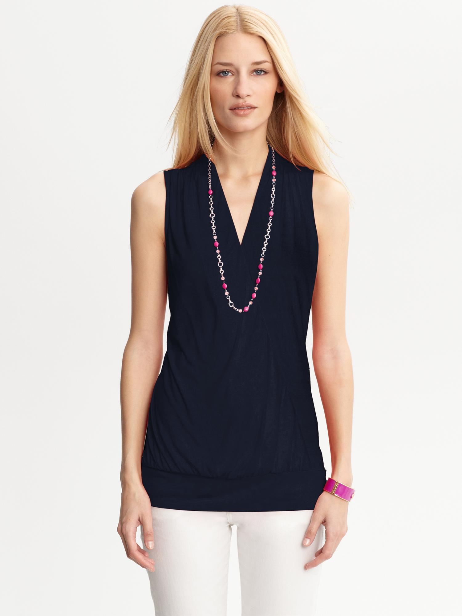 Draped cross-over tank | Banana Republic