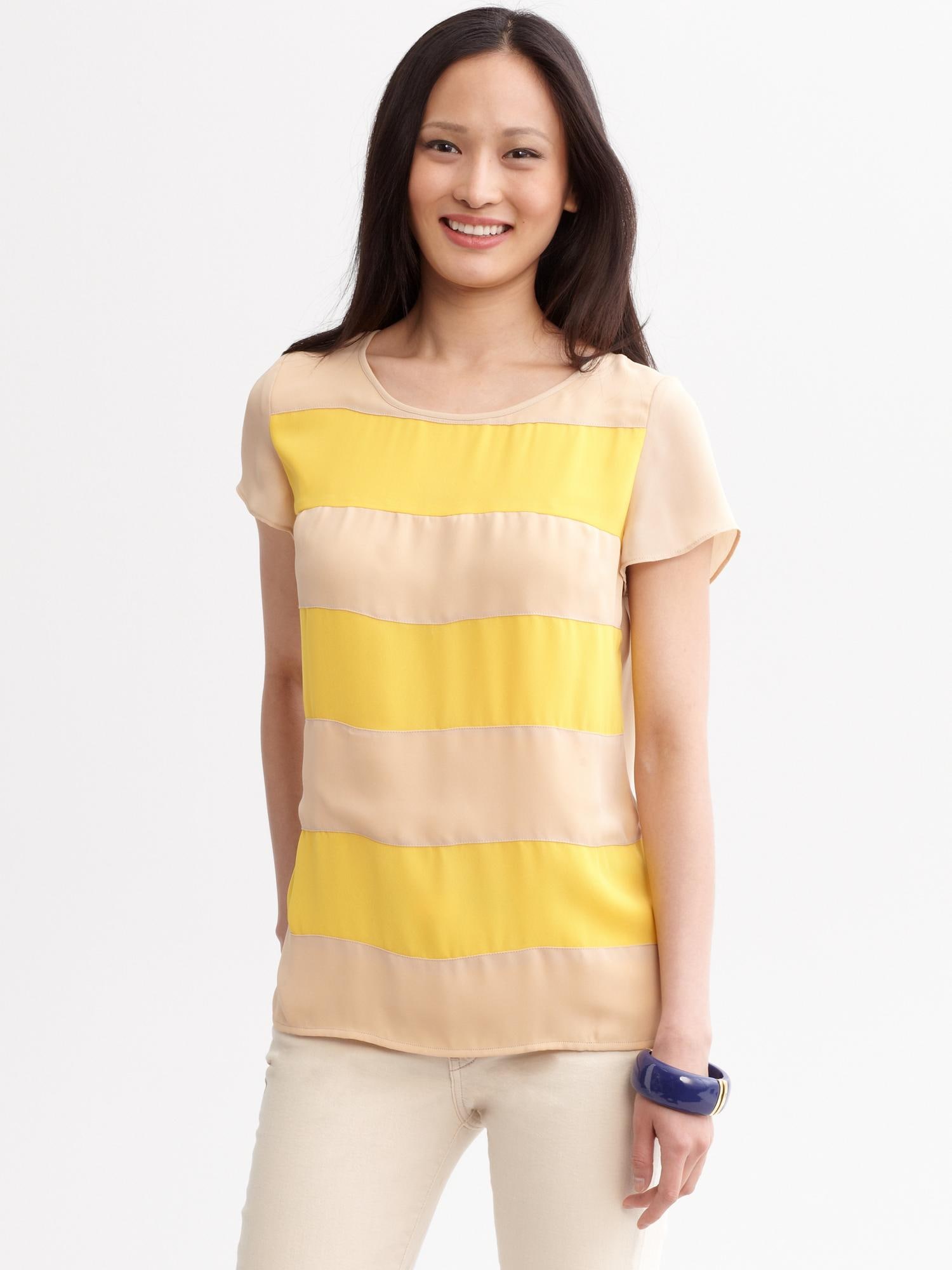 Striped back-zip top | Banana Republic