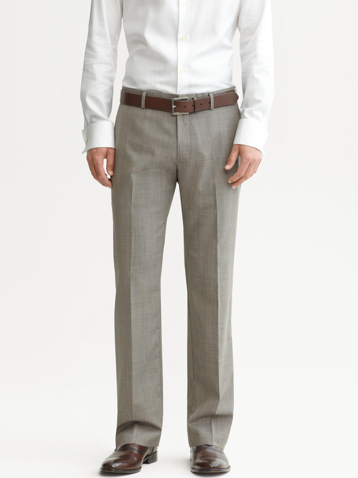 Tailored taupe wool suit trouser | Banana Republic