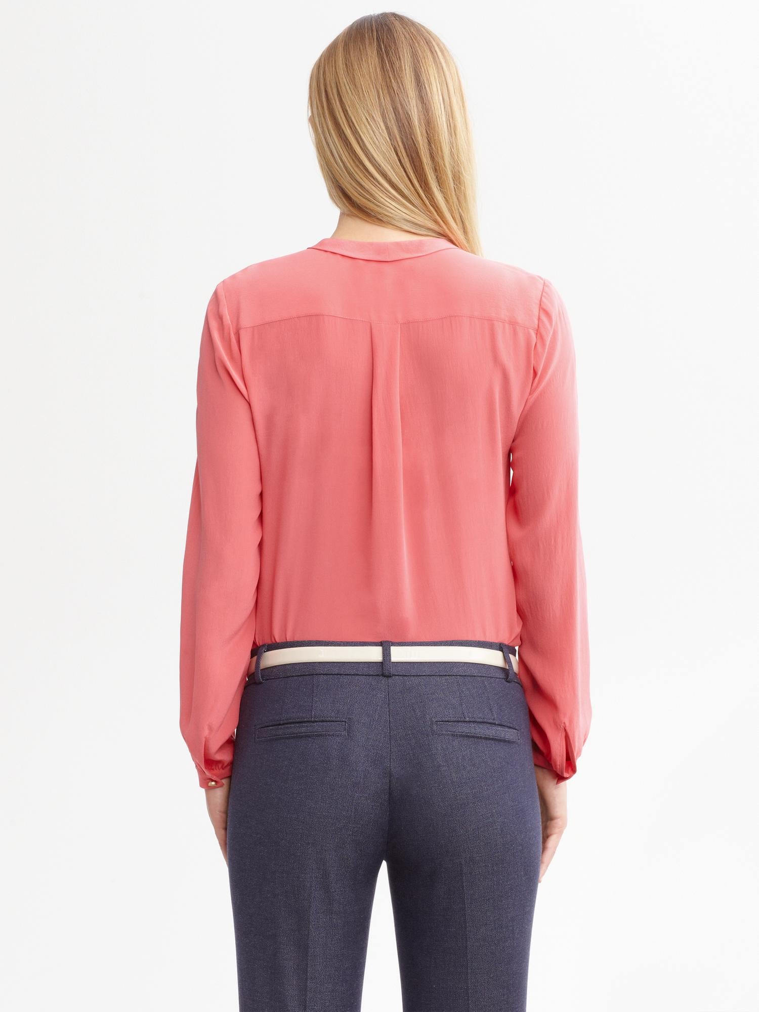 Silk pleat-front blouse | Banana Republic