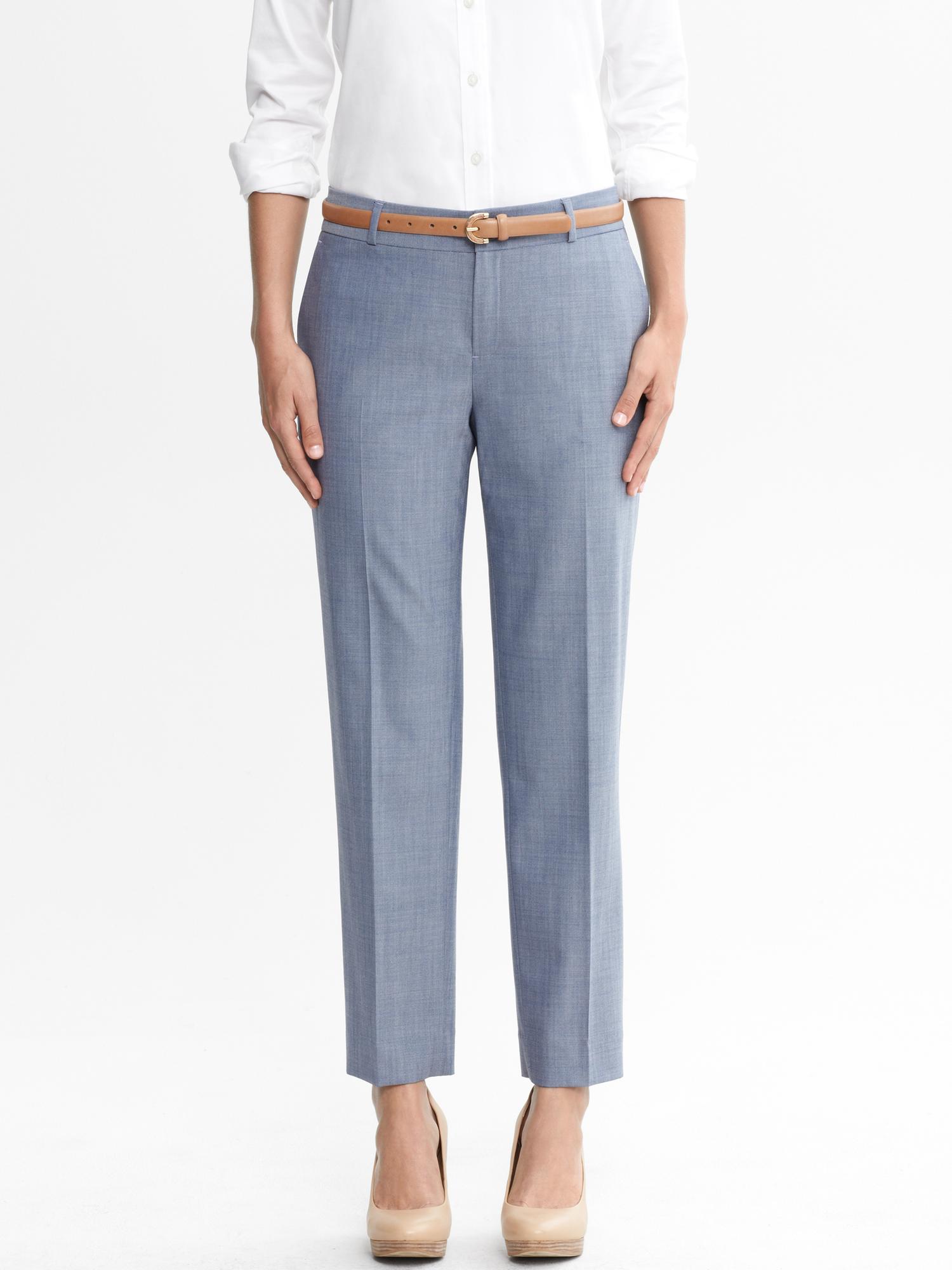 Martin fit blue lightweight wool slim ankle pant | Banana Republic