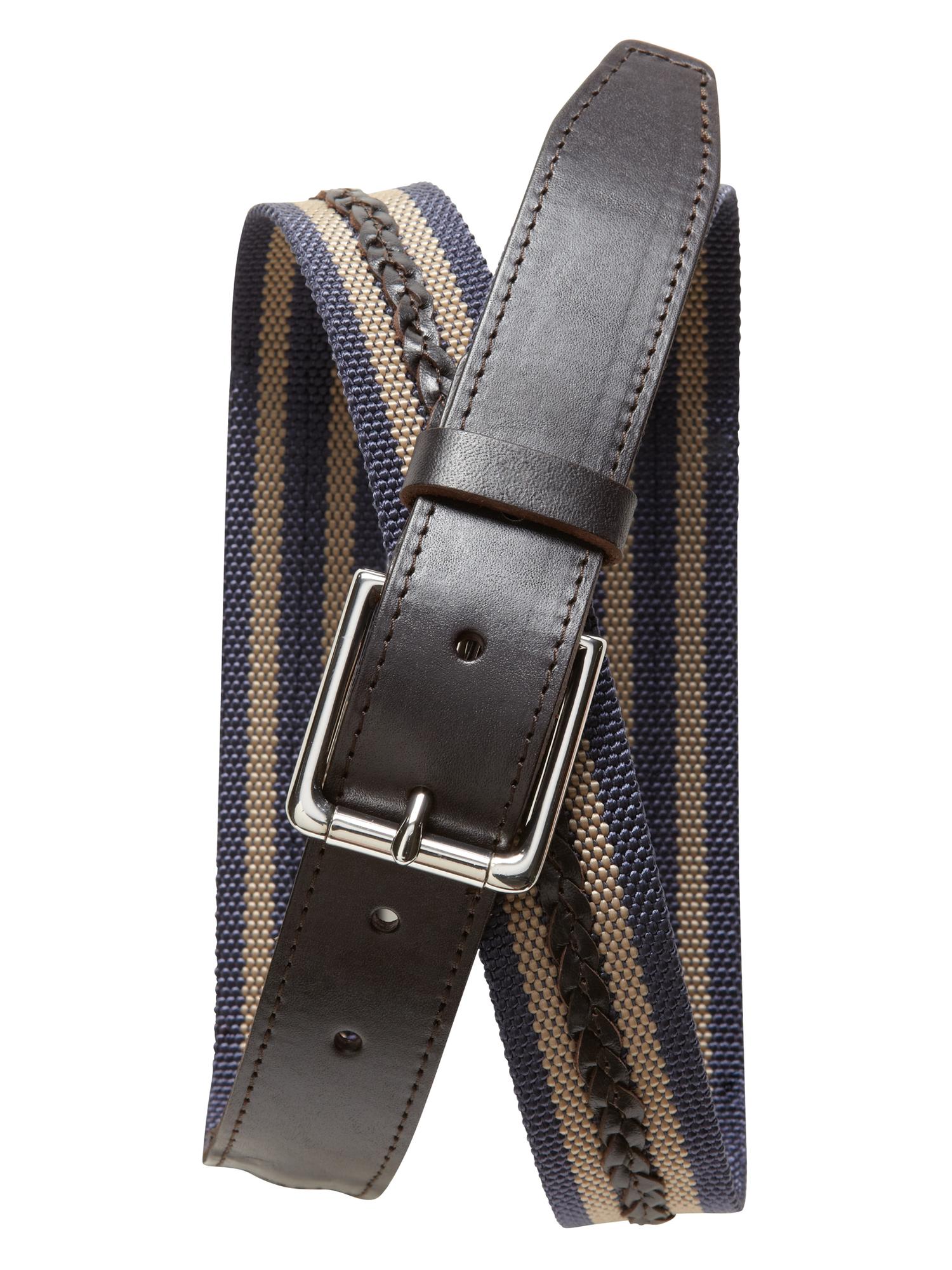 Leather braid webbed belt | Banana Republic