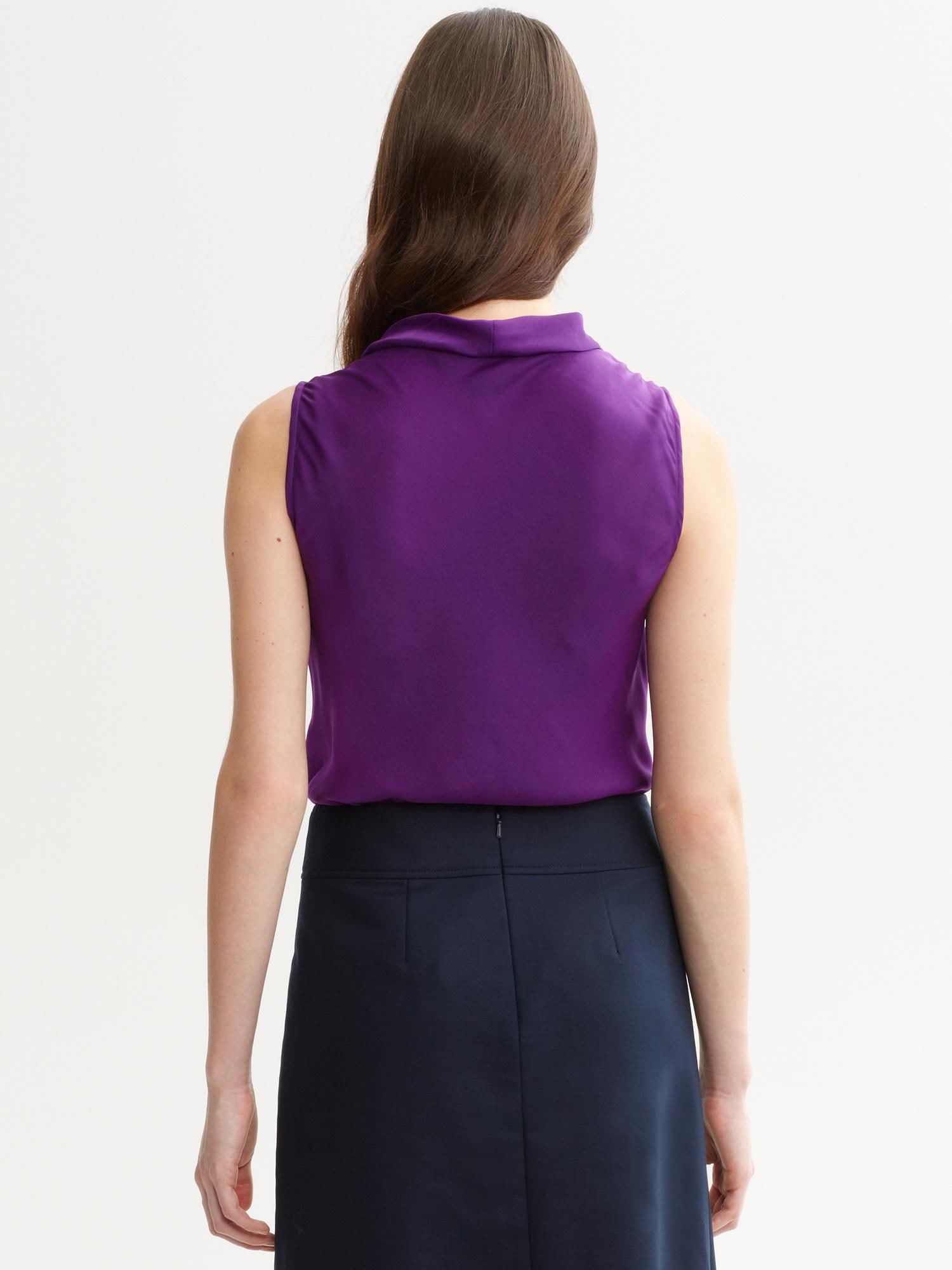 Draped cowl-neck tank | Banana Republic