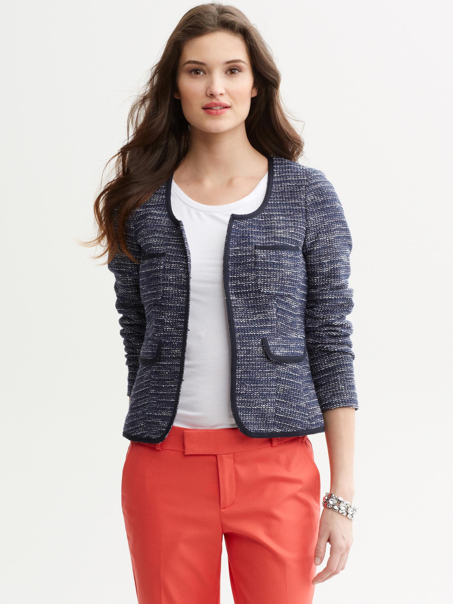 Textured knit lady jacket | Banana Republic