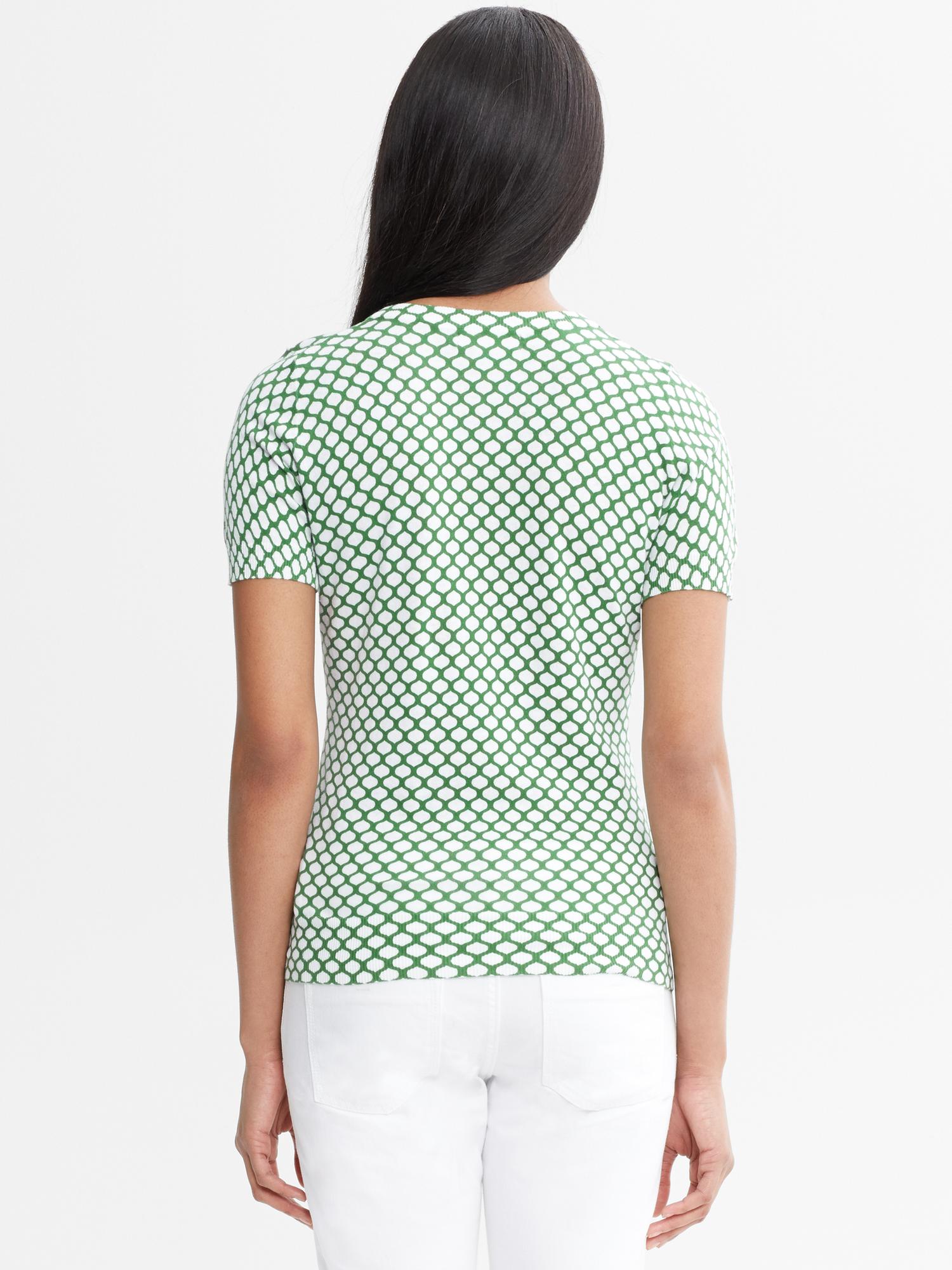 Optic Print Short-Sleeve Pullover | Banana Republic