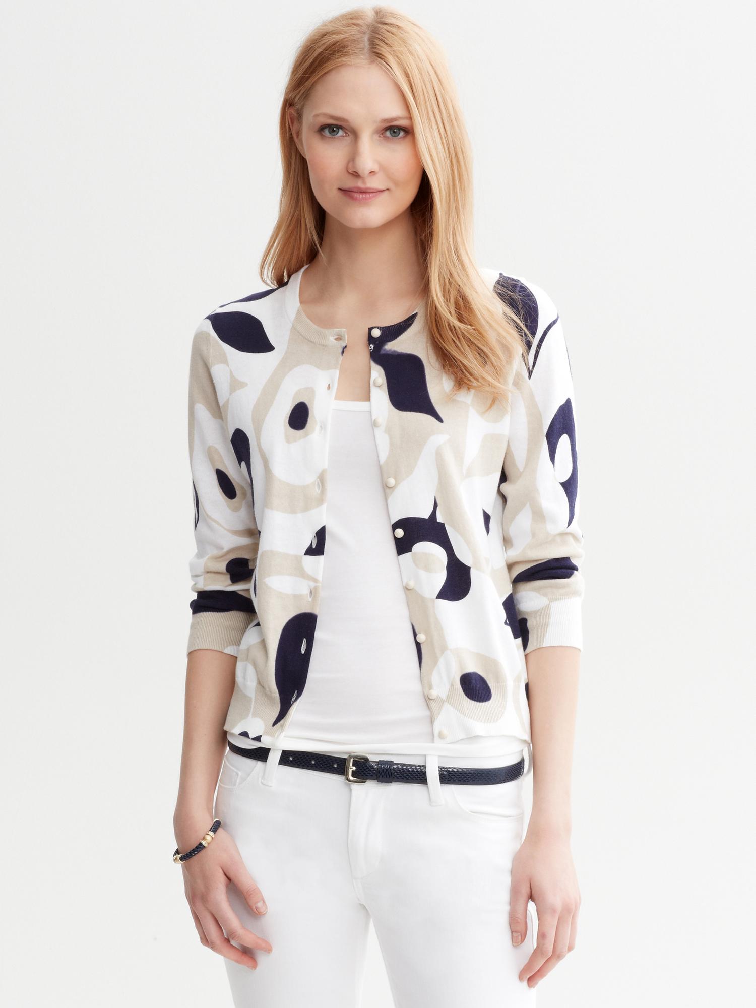 Abstract Print Cardigan | Banana Republic