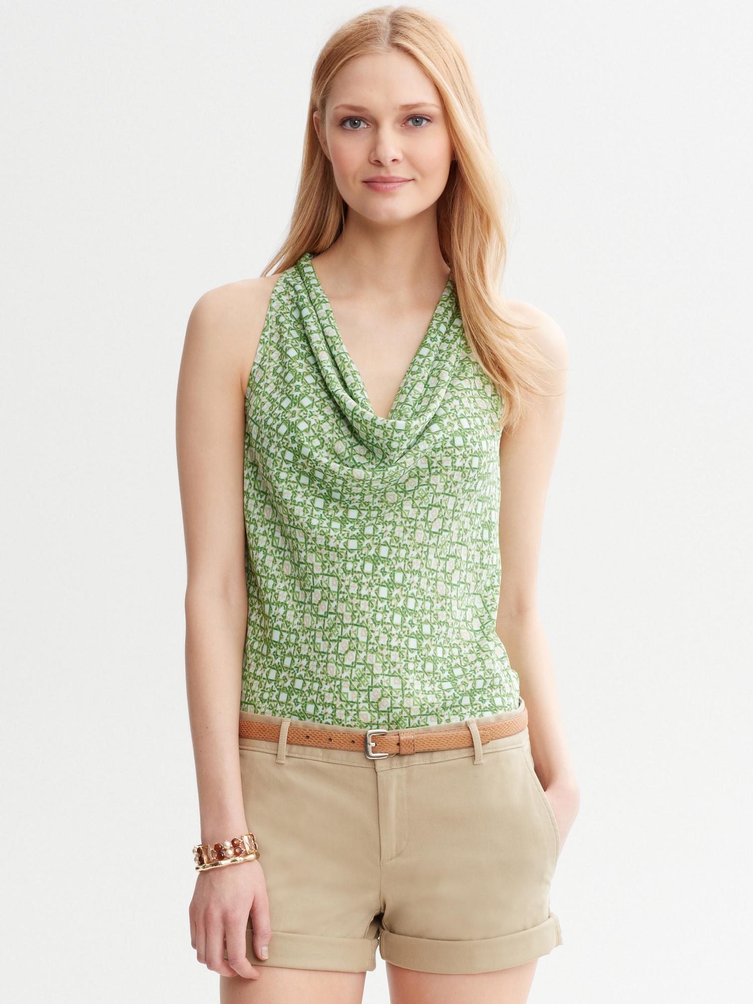 Geo Print Cowl Top | Banana Republic