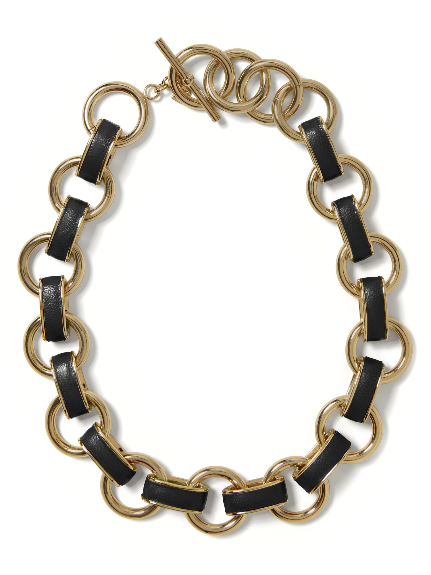 Leather Link Necklace | Banana Republic