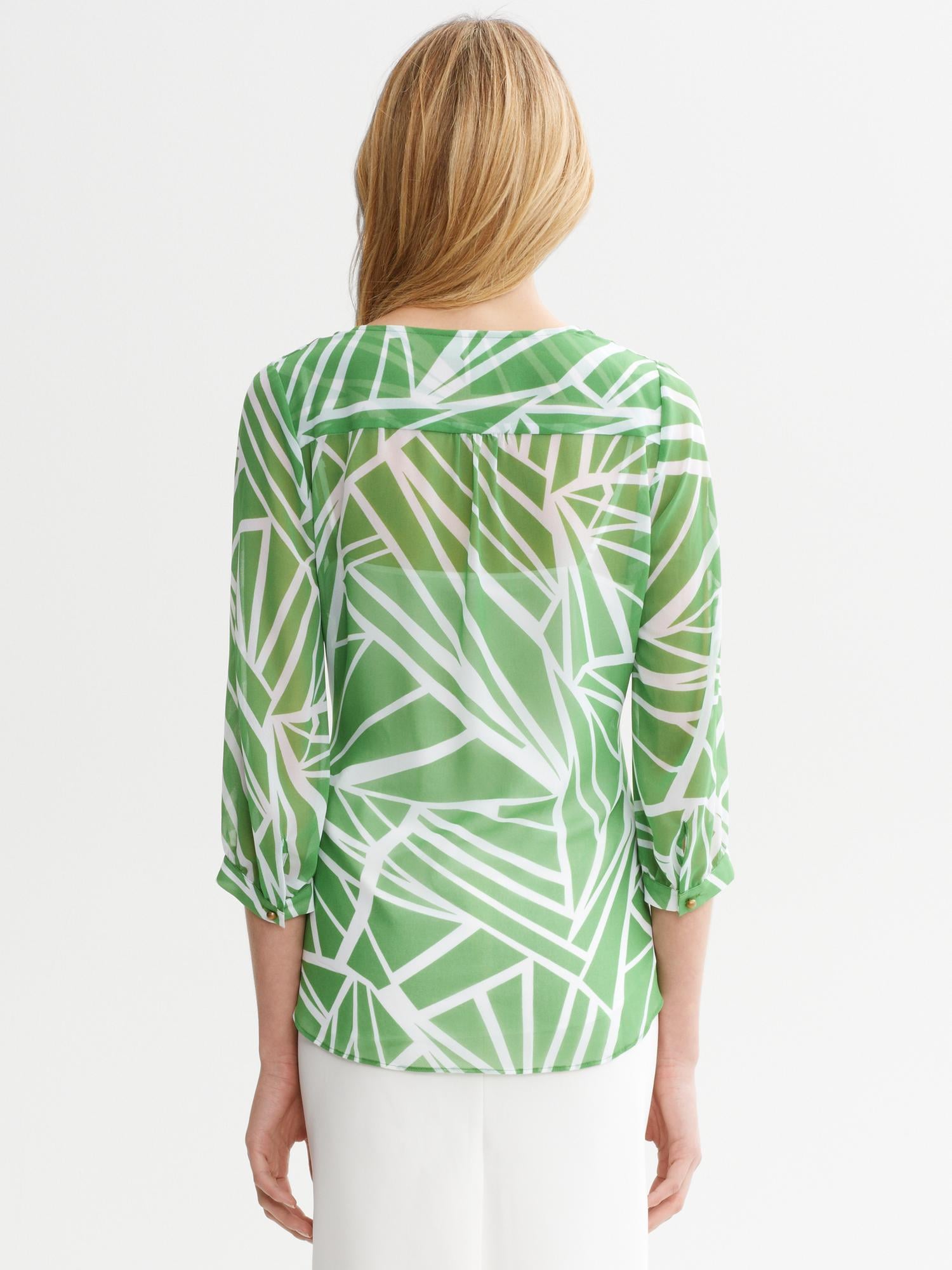 Graphic Print Blouse | Banana Republic