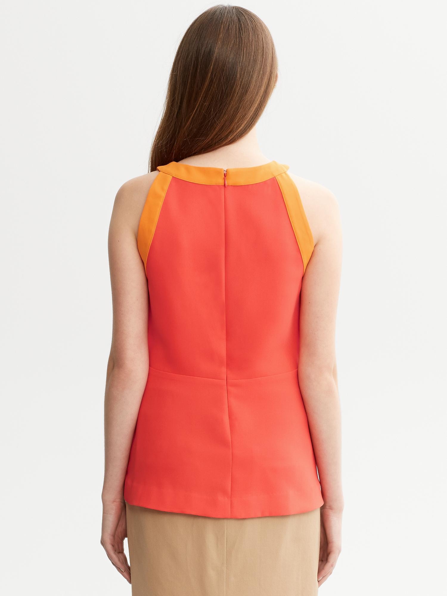 Colorblock Peplum Tank | Banana Republic
