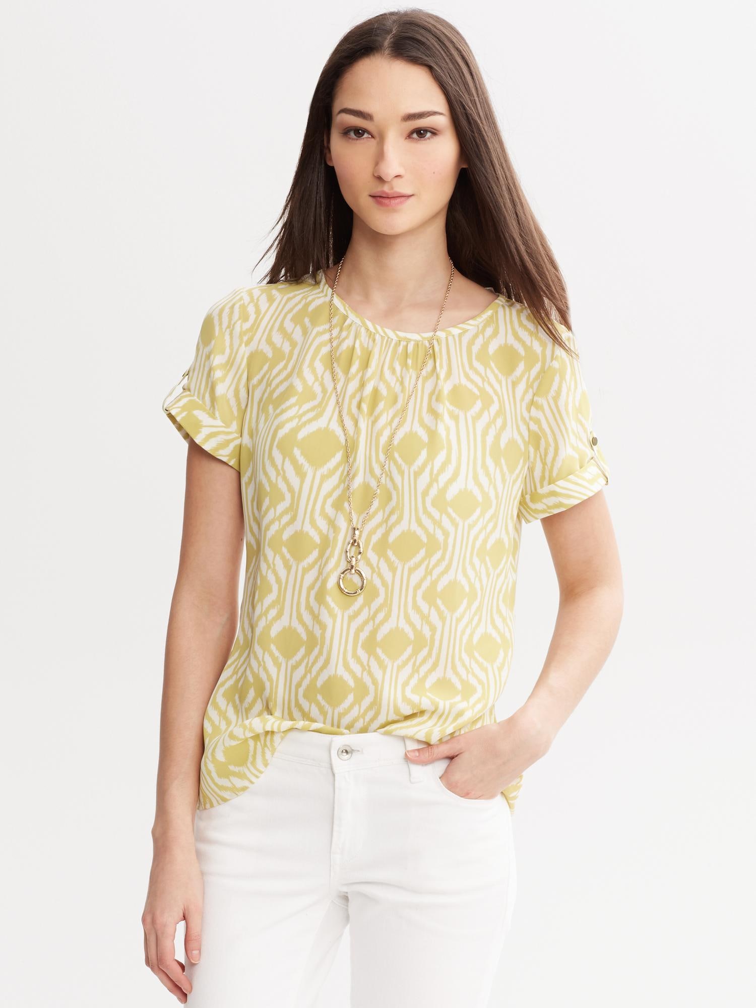 Heritage Ikat-Print Top | Banana Republic