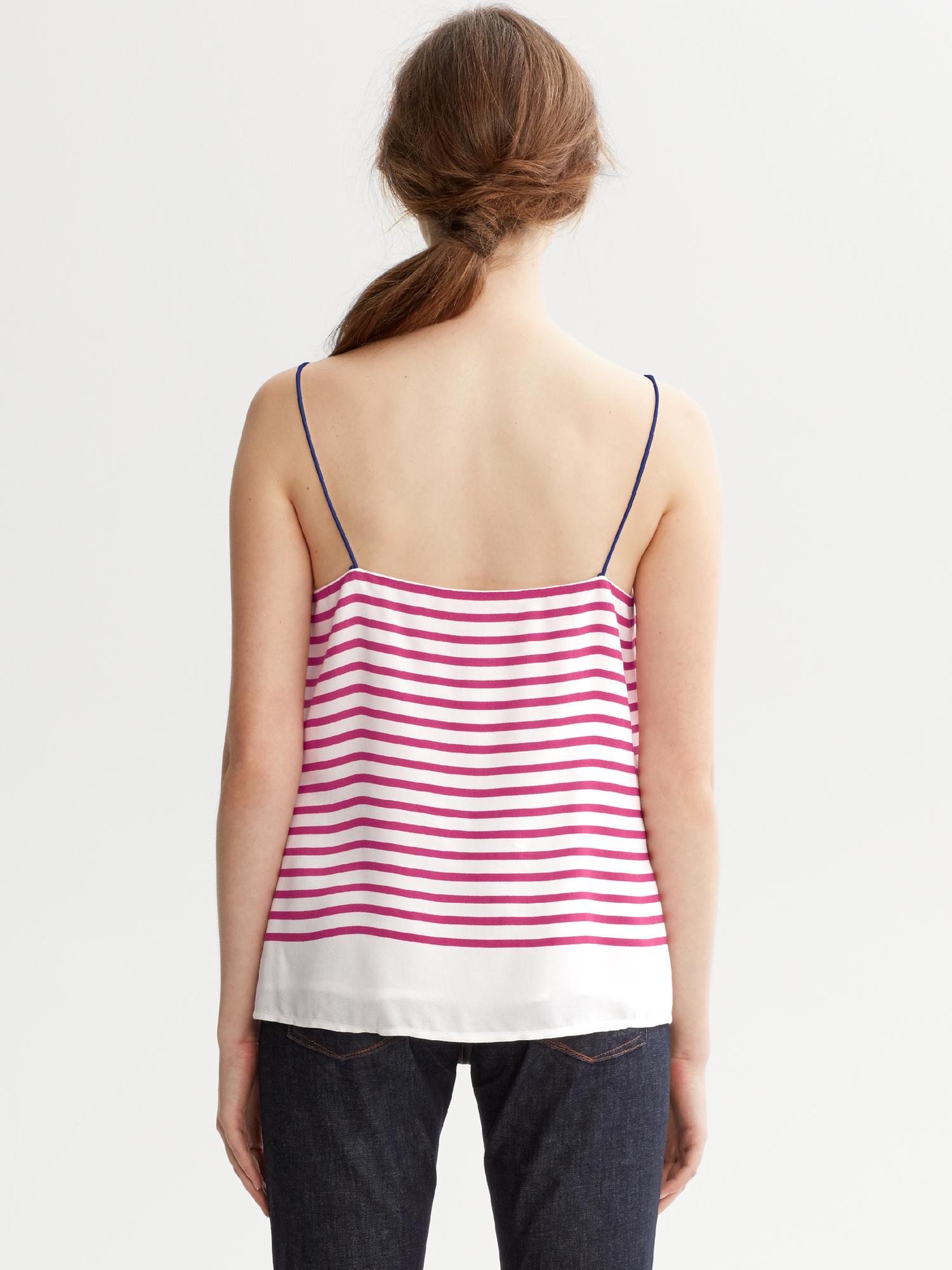 Striped Thin-Strap Tank | Banana Republic