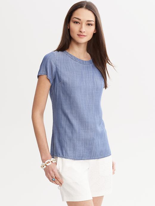Back Zip Denim Shirt | Banana Republic