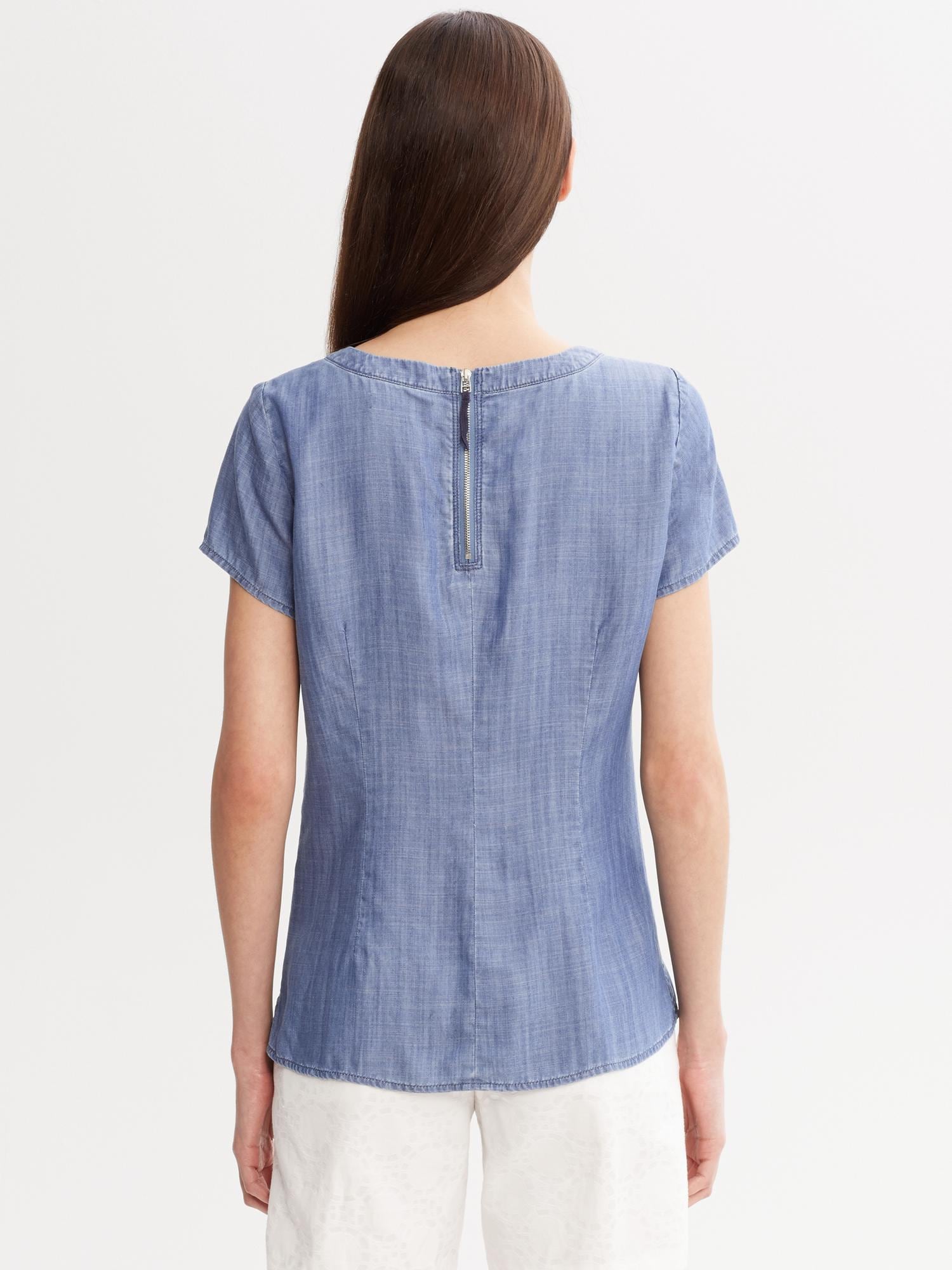 Back Zip Denim Shirt | Banana Republic