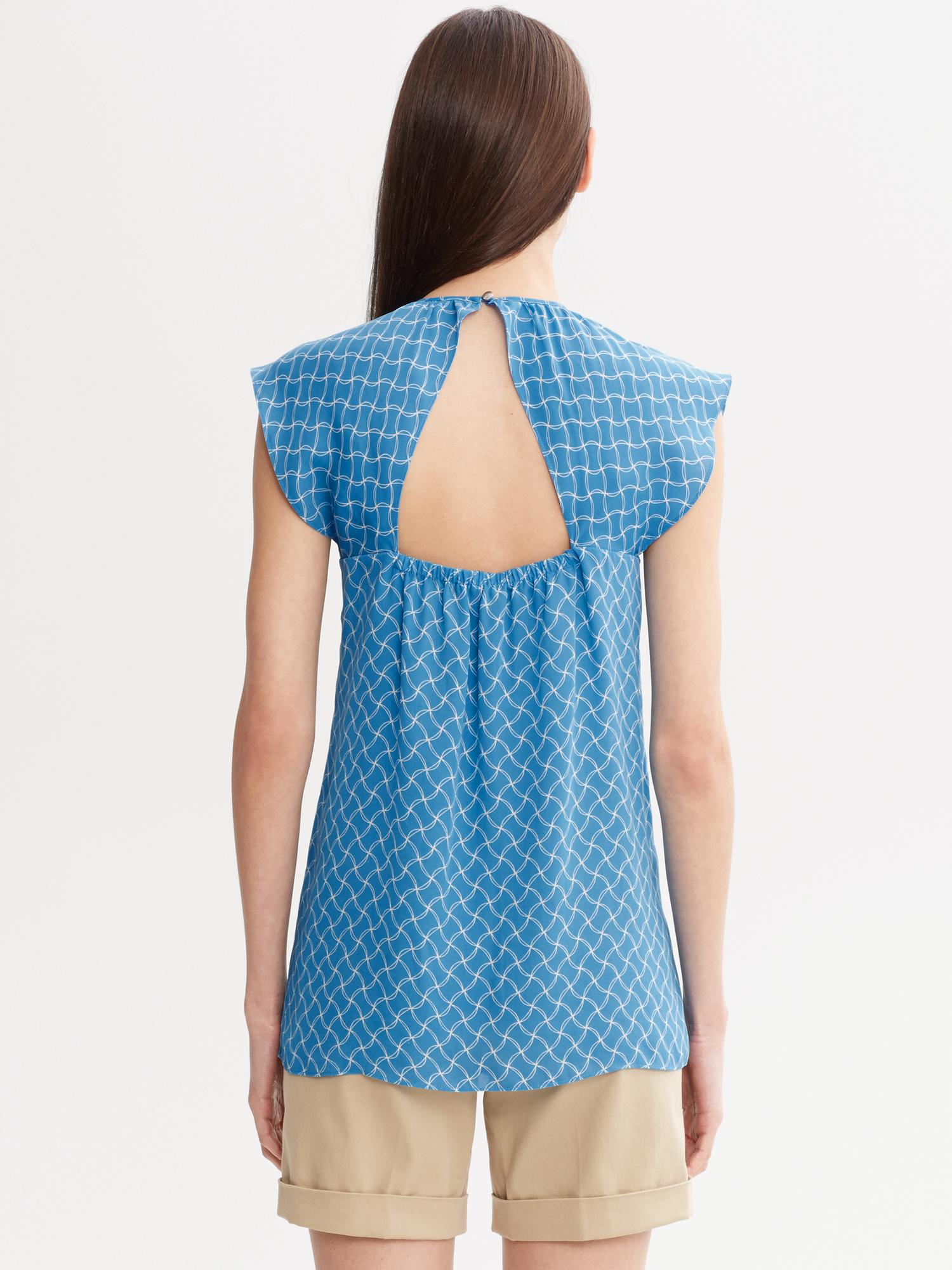 Printed Open-Back Tee | Banana Republic