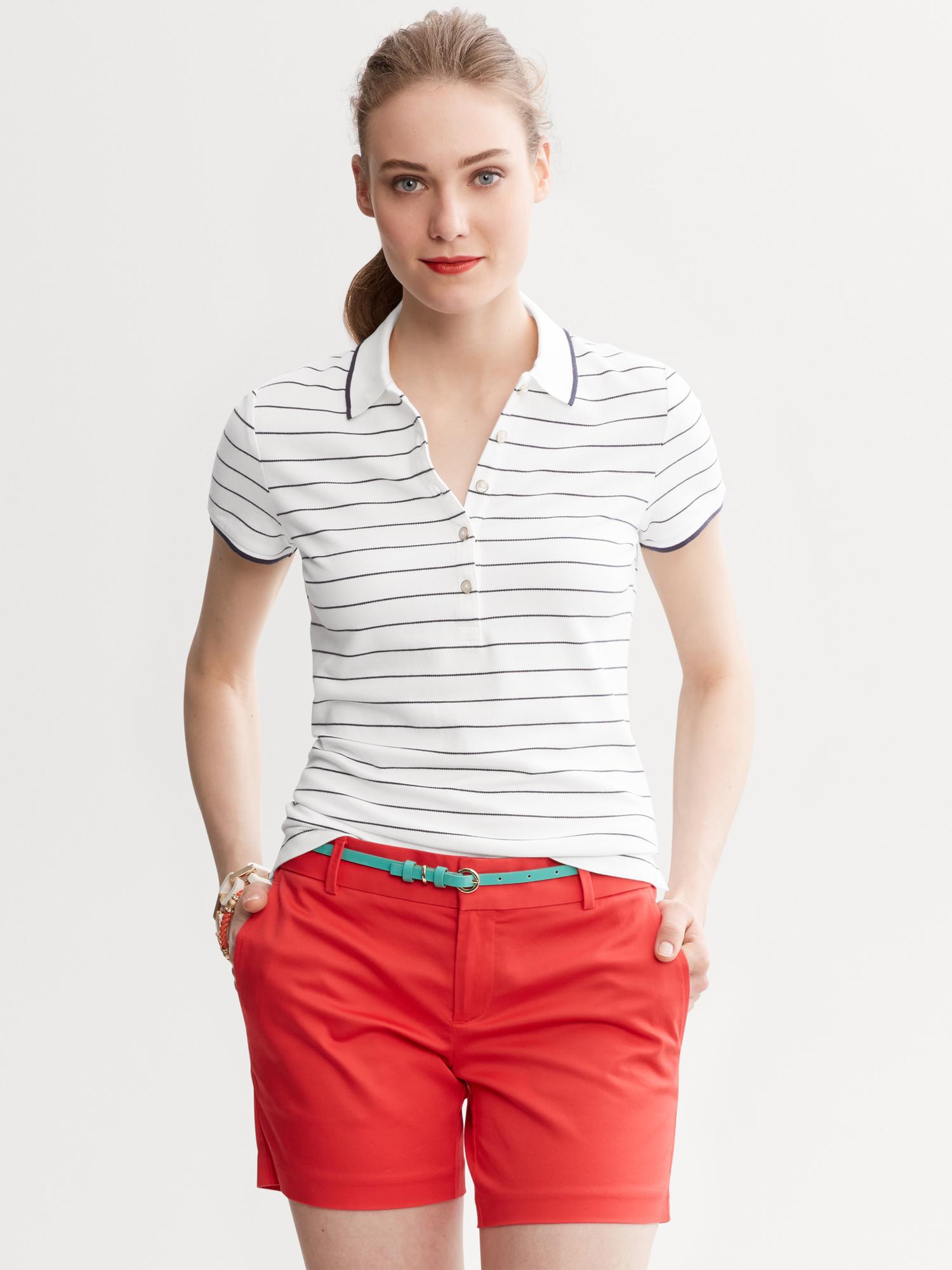 Annie Short-Sleeve Striped Polo | Banana Republic