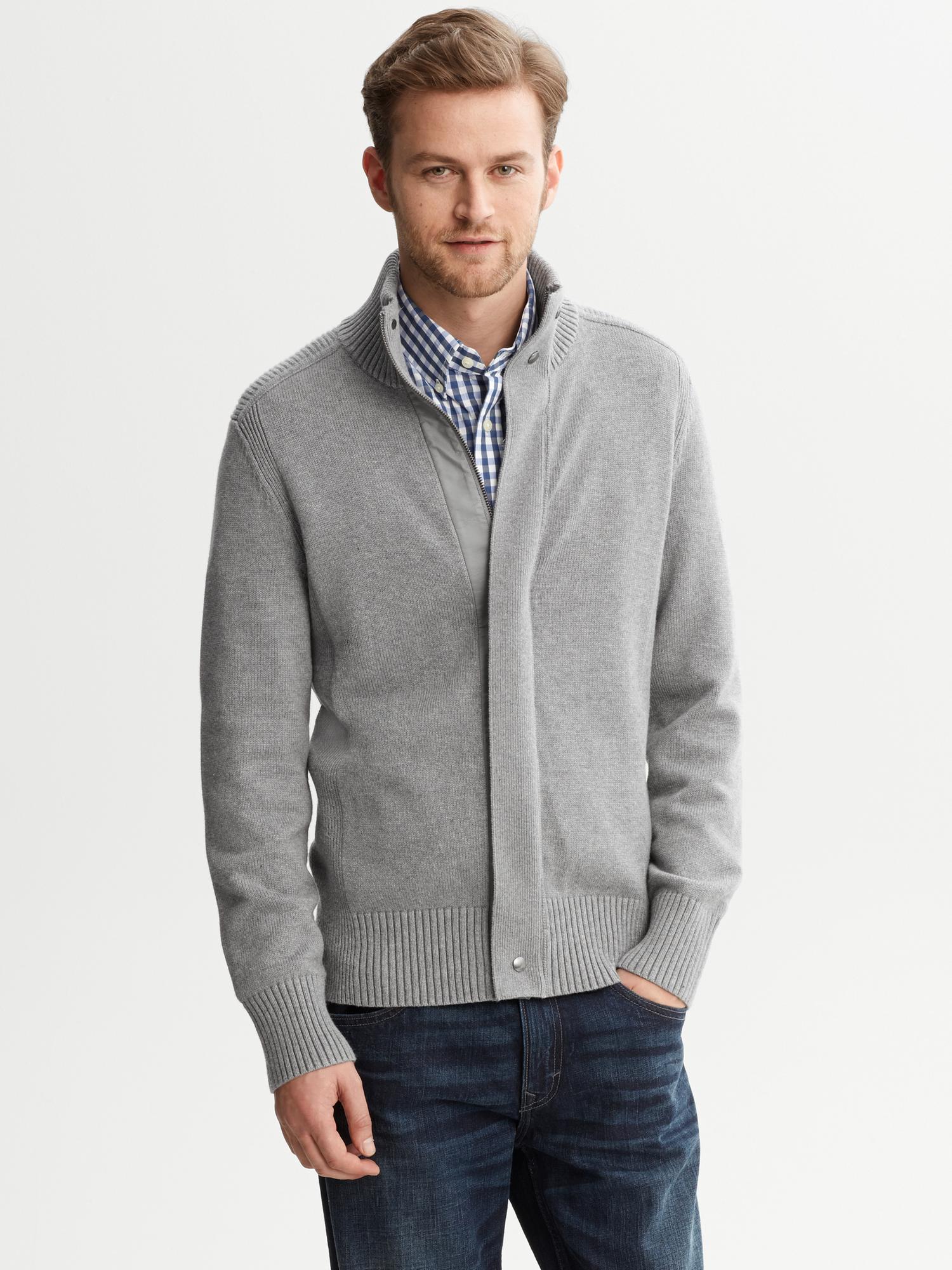 Grey Sweater Jacket | Banana Republic
