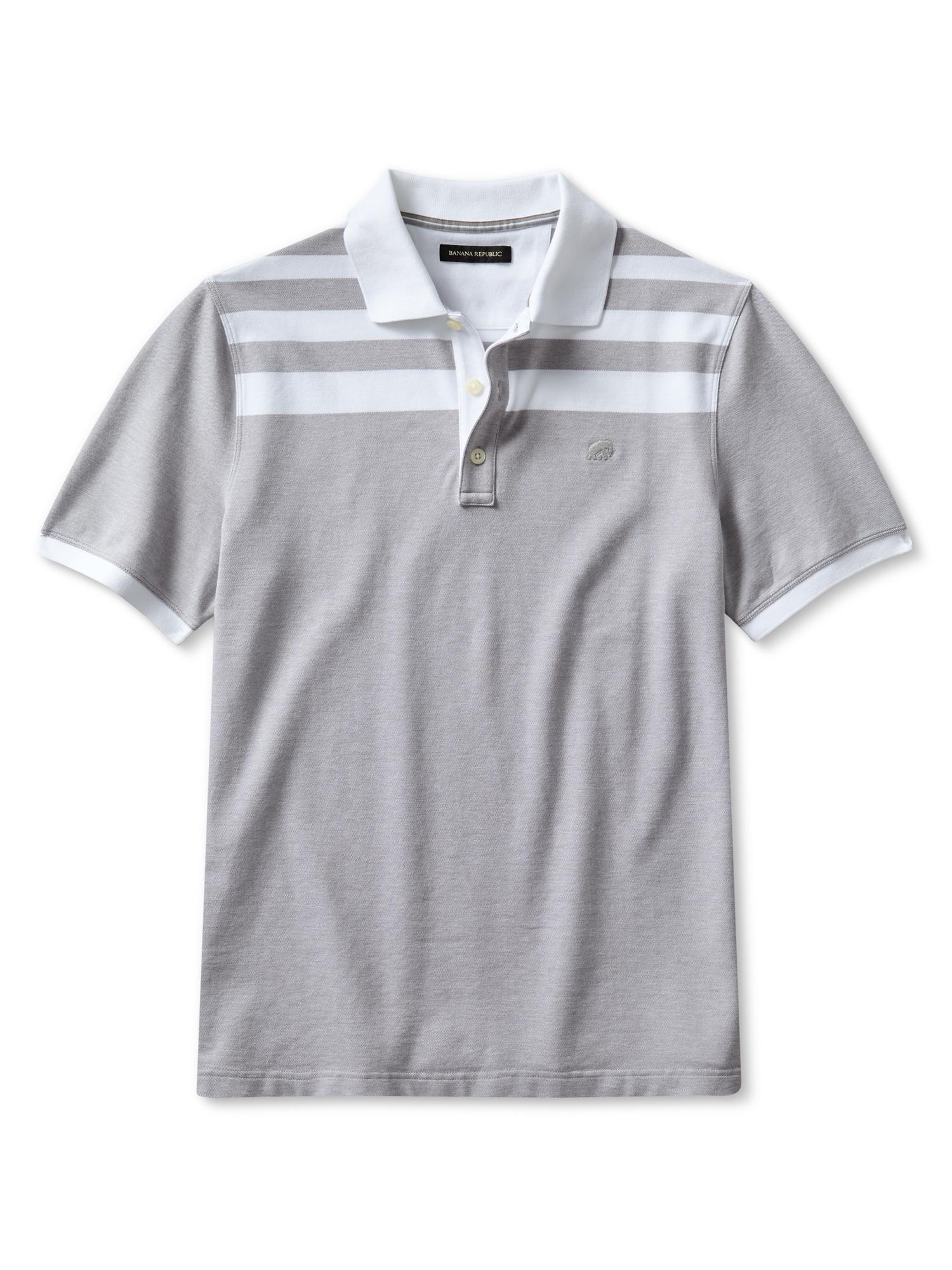 Signature Yoke-Stripe Piqué Polo | Banana Republic