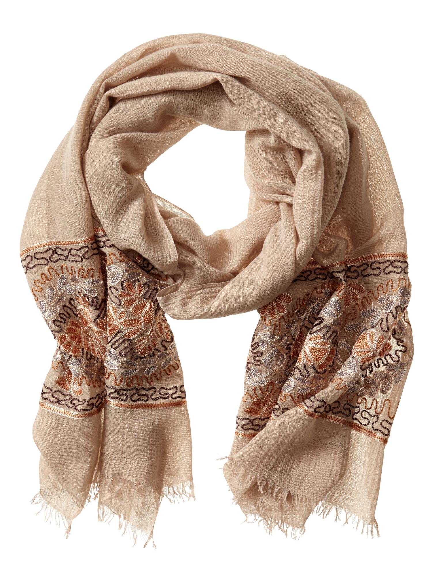 Heritage Embroidered Scarf | Banana Republic
