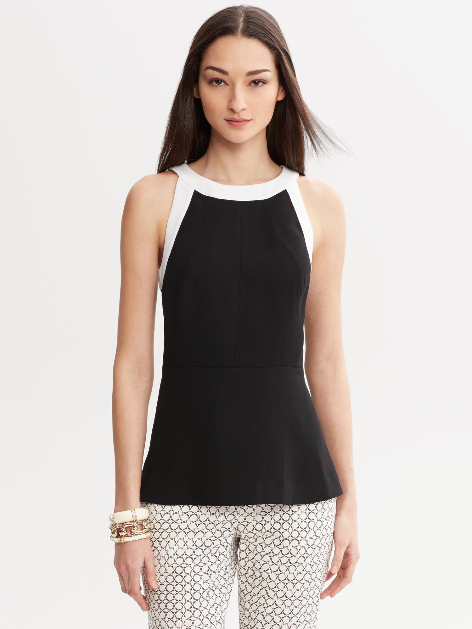 Colorblock Peplum Tank | Banana Republic