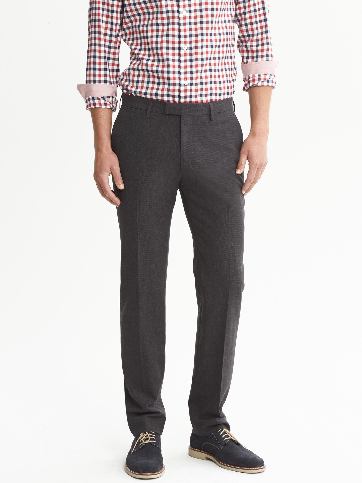 Modern Slim-Fit Dark Grey Dress Pant | Banana Republic