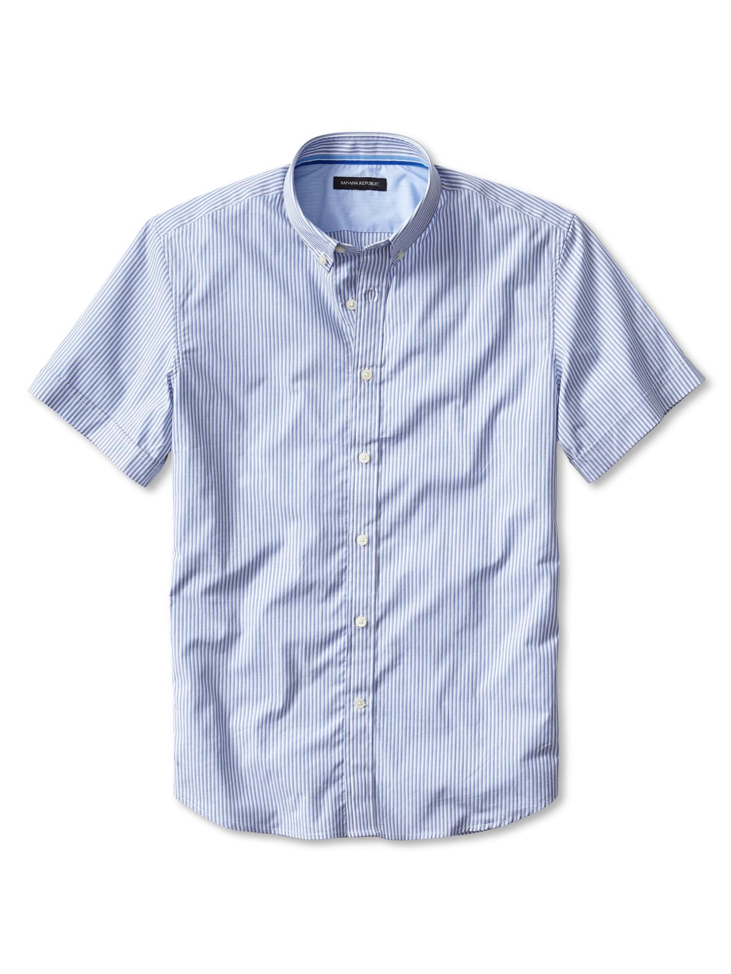 Tri-Stripe Short-Sleeve Shirt | Banana Republic