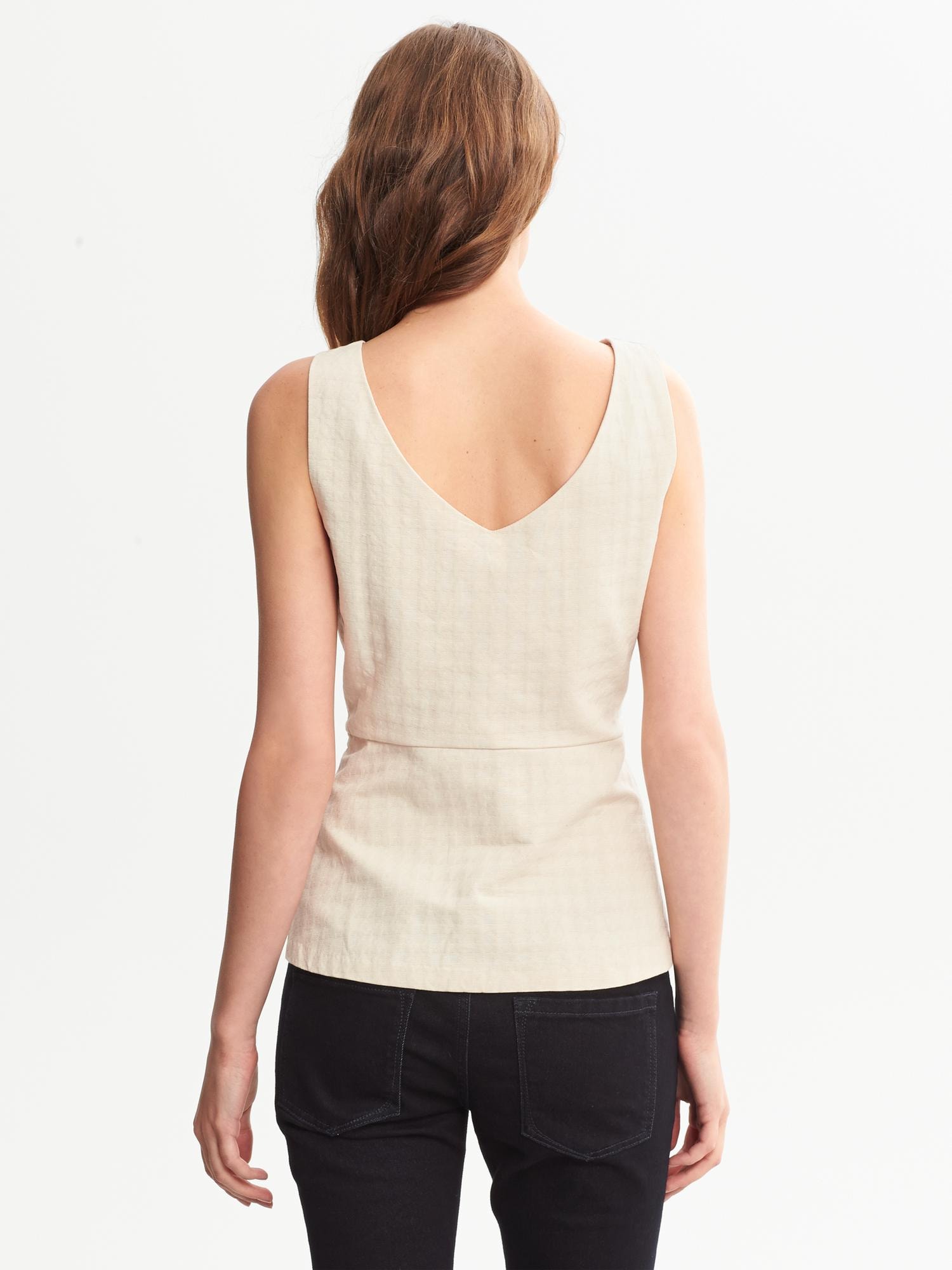 Houndstooth V-Back Shell | Banana Republic