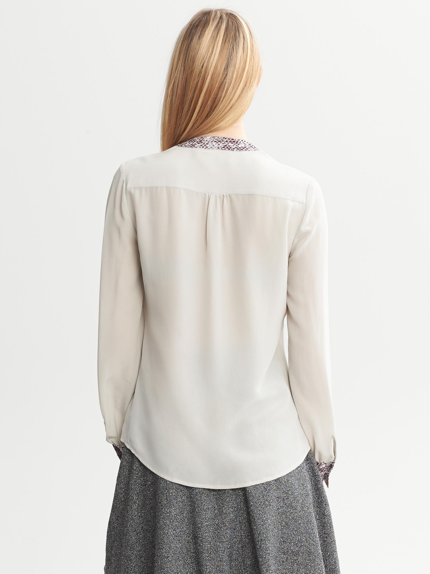 Silk Python Blouse | Banana Republic