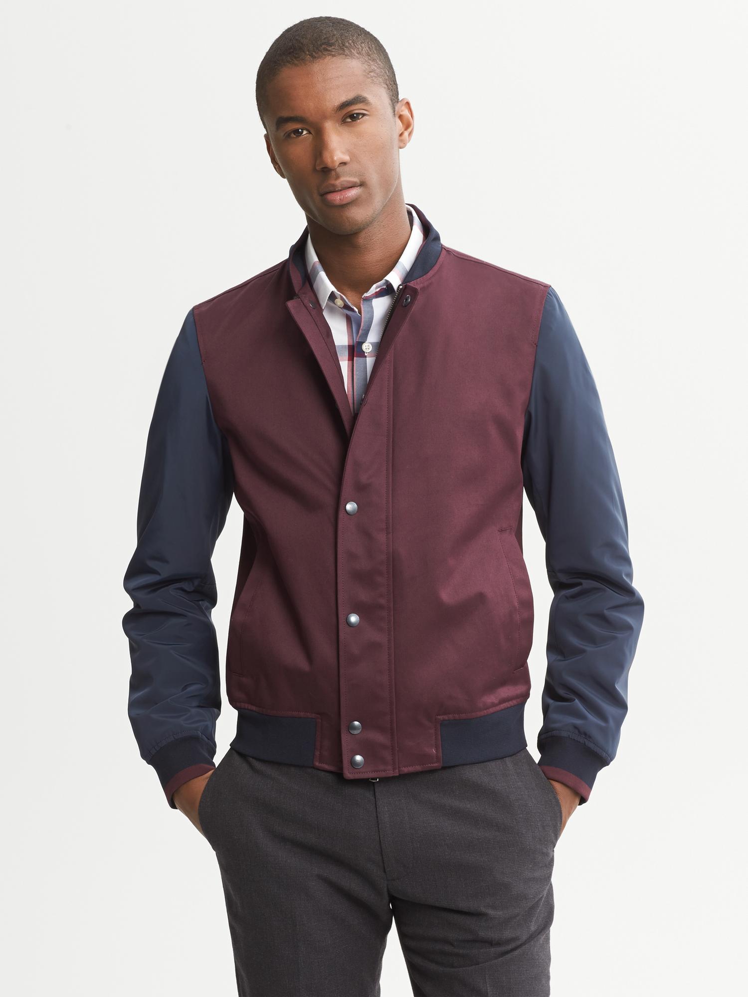 Colorblock Cotton Jacket | Banana Republic