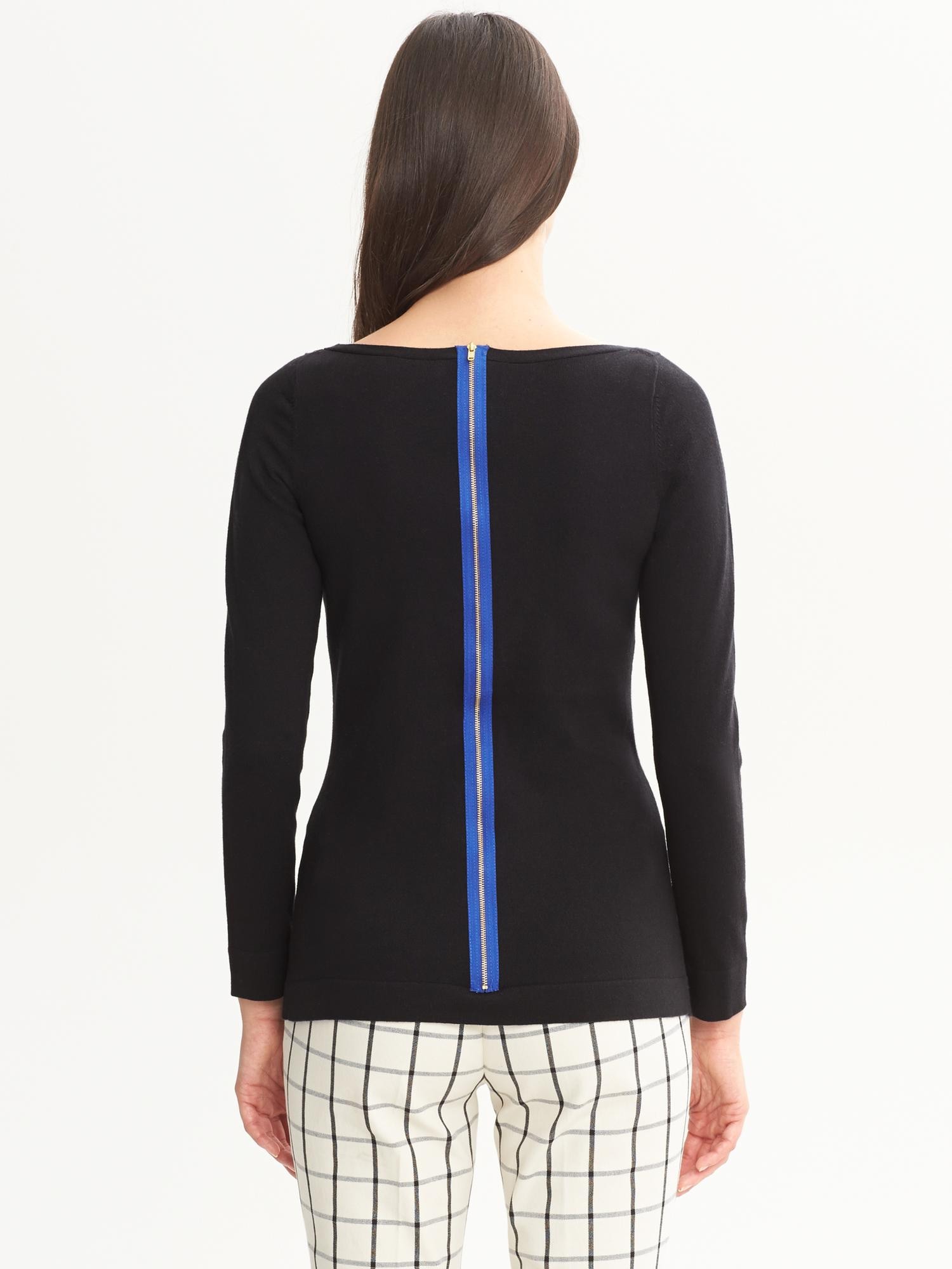 Zip-Back Pullover | Banana Republic