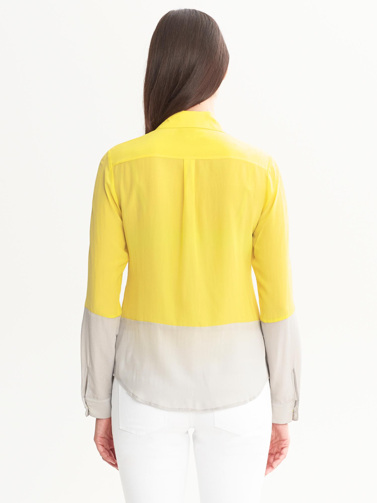 Colorblock Silk Blouse | Banana Republic