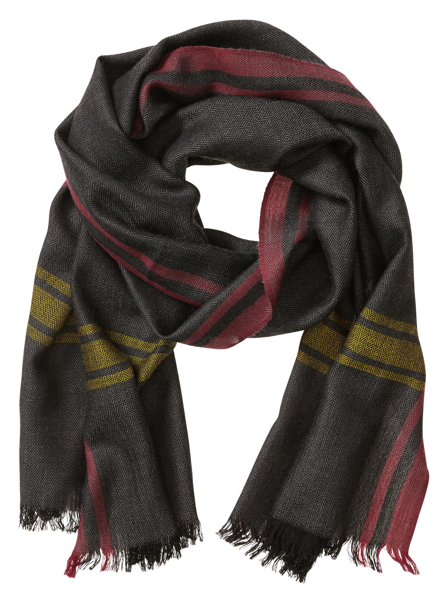 Edge Stripe Wool Scarf | Banana Republic