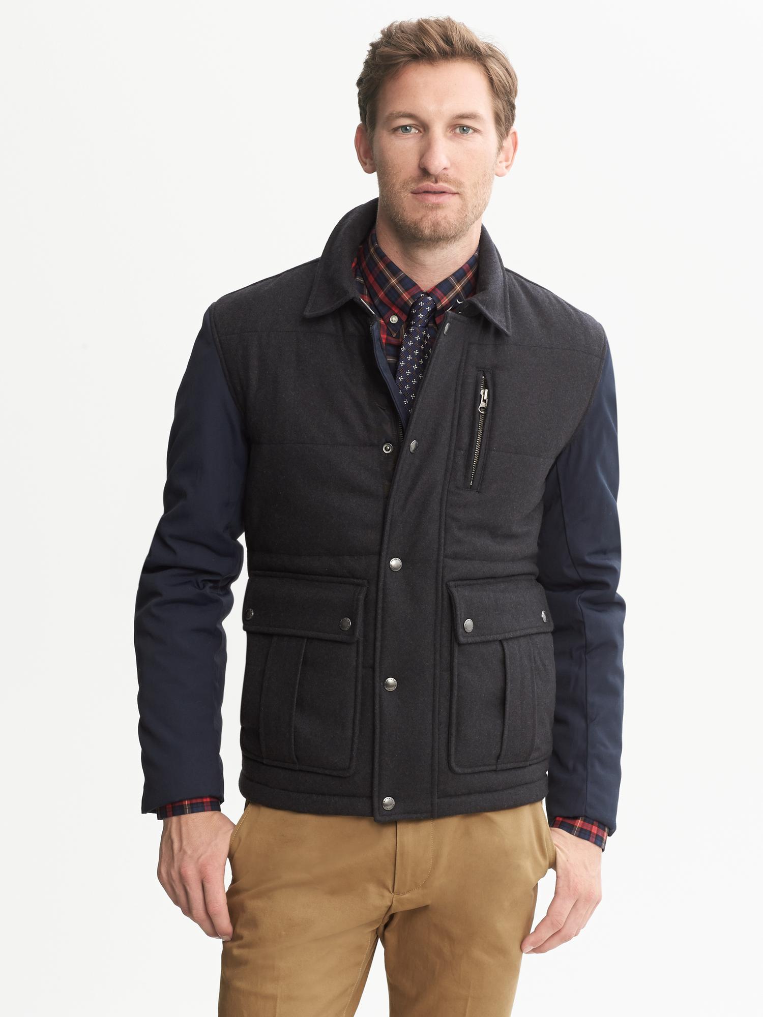 Wool/Nylon Three-Pocket Jacket | Banana Republic