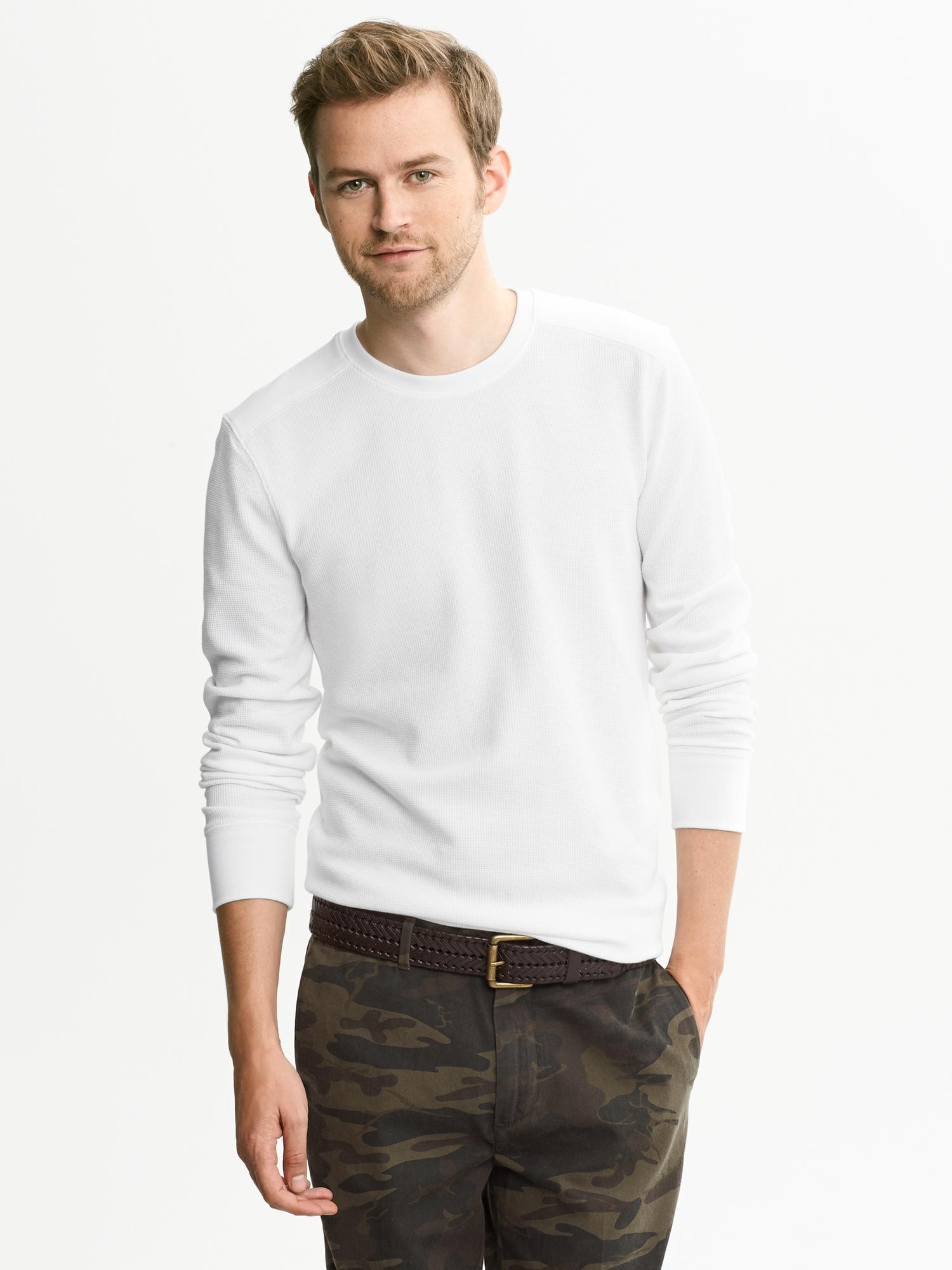 Waffle-Knit Crew | Banana Republic