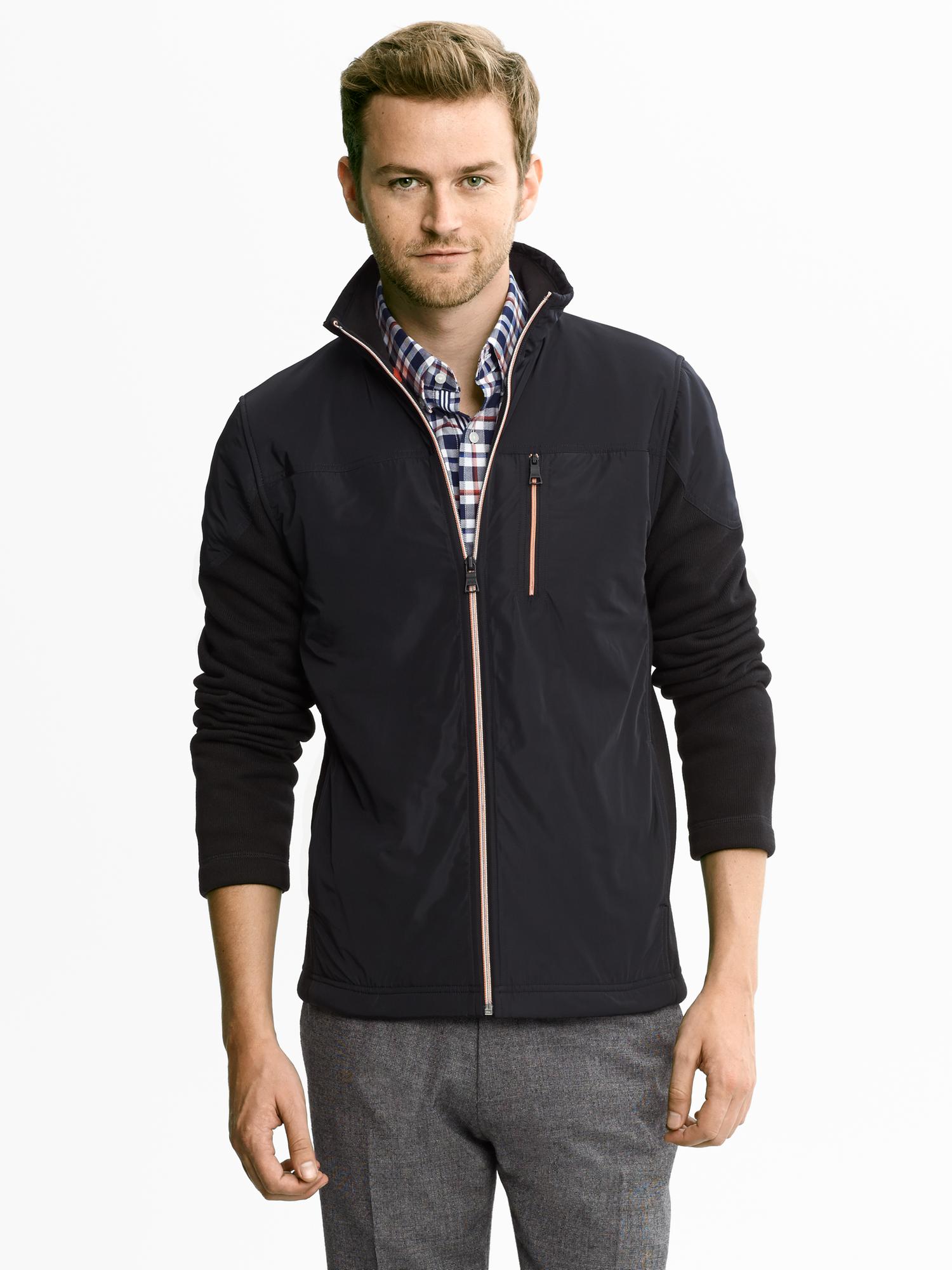 Performance Pieced Zip Jacket | Banana Republic
