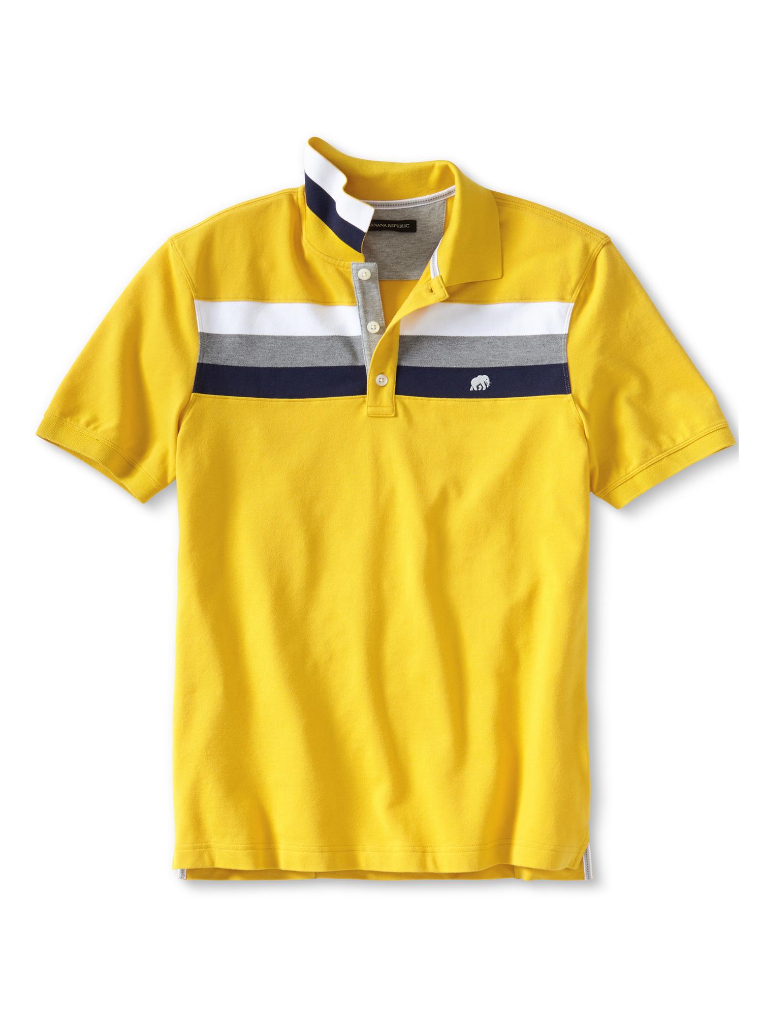 Signature Chest Stripe Piqué Polo | Banana Republic
