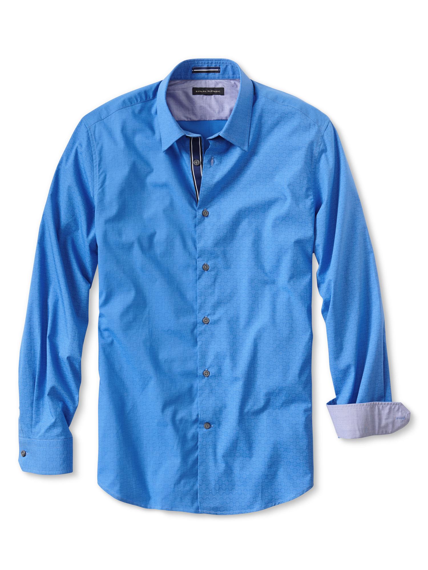 Slim-Fit Diamond Print Shirt | Banana Republic
