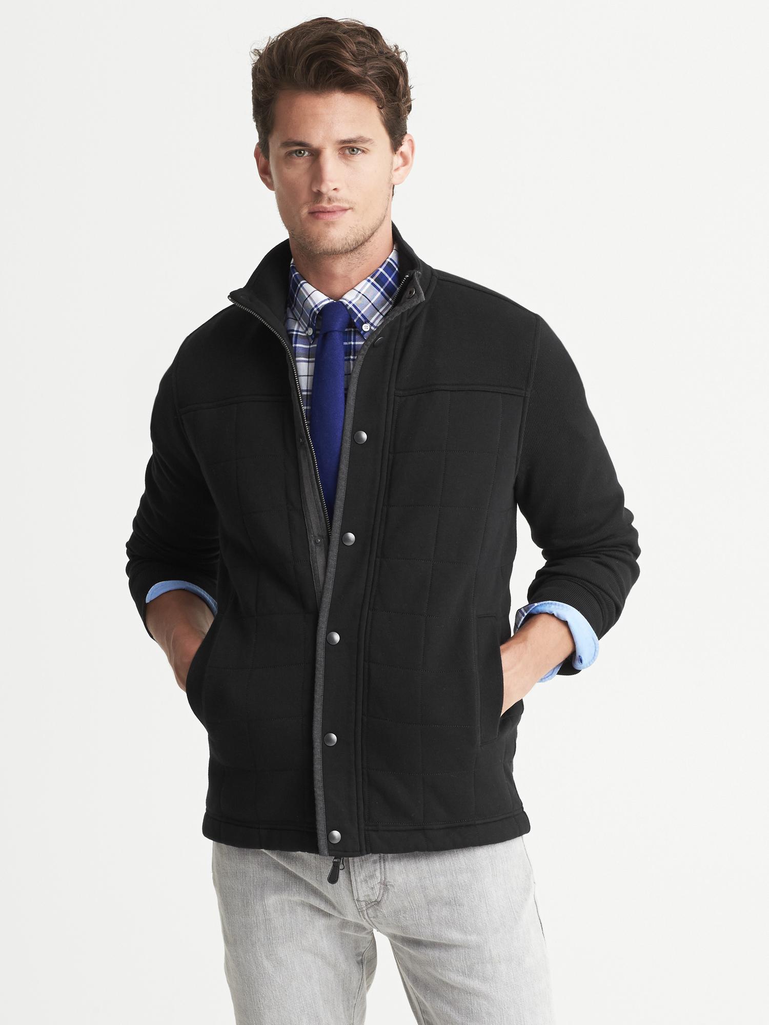 Quilted French Rib Full-Zip Jacket | Banana Republic
