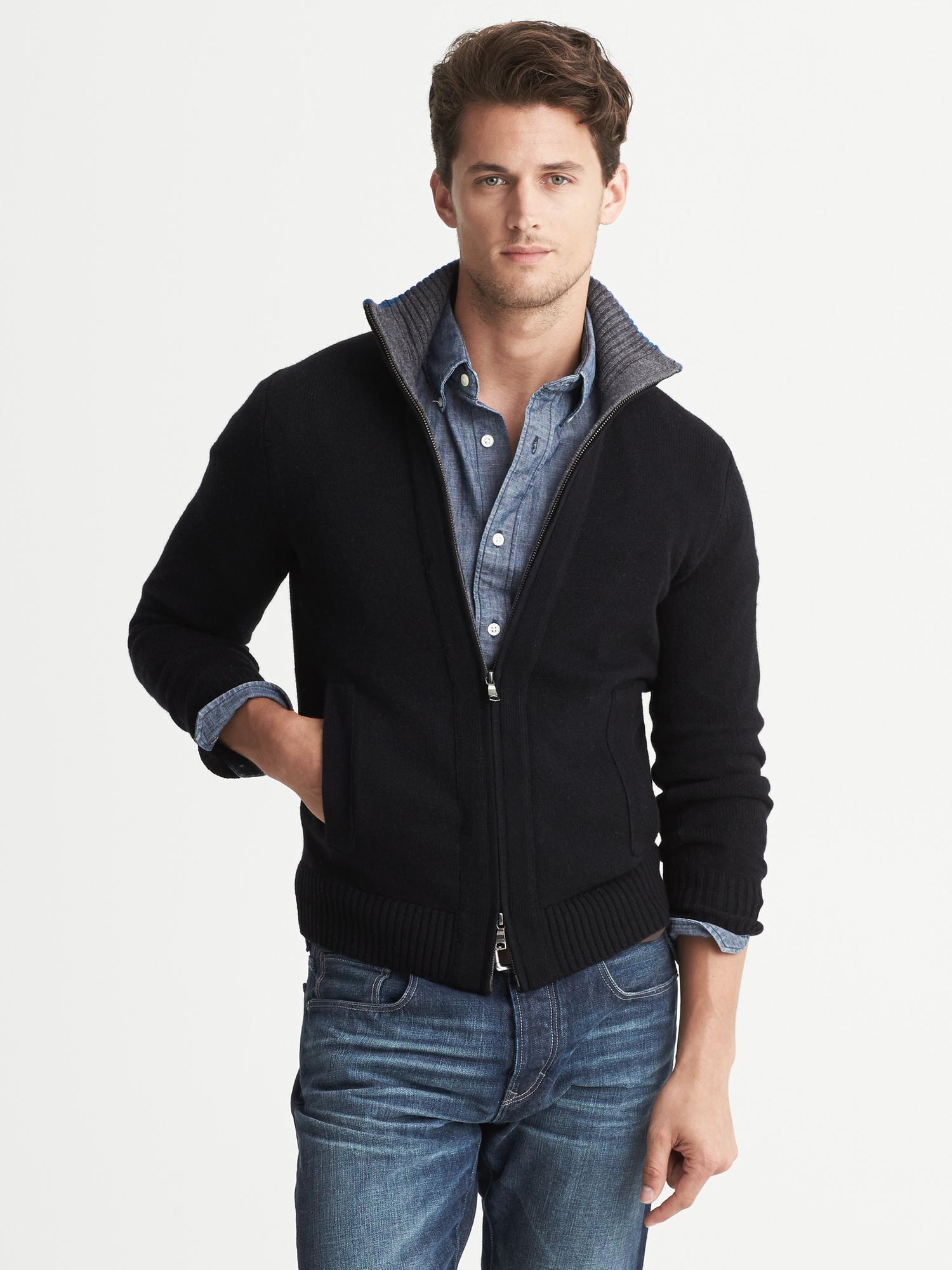 Cashmere Full-Zip Cardigan | Banana Republic