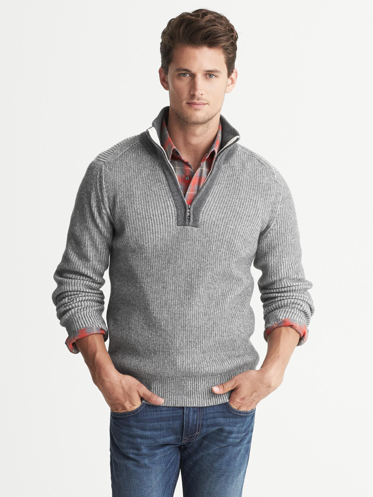 Merino Wool Half-Zip Pullover | Banana Republic