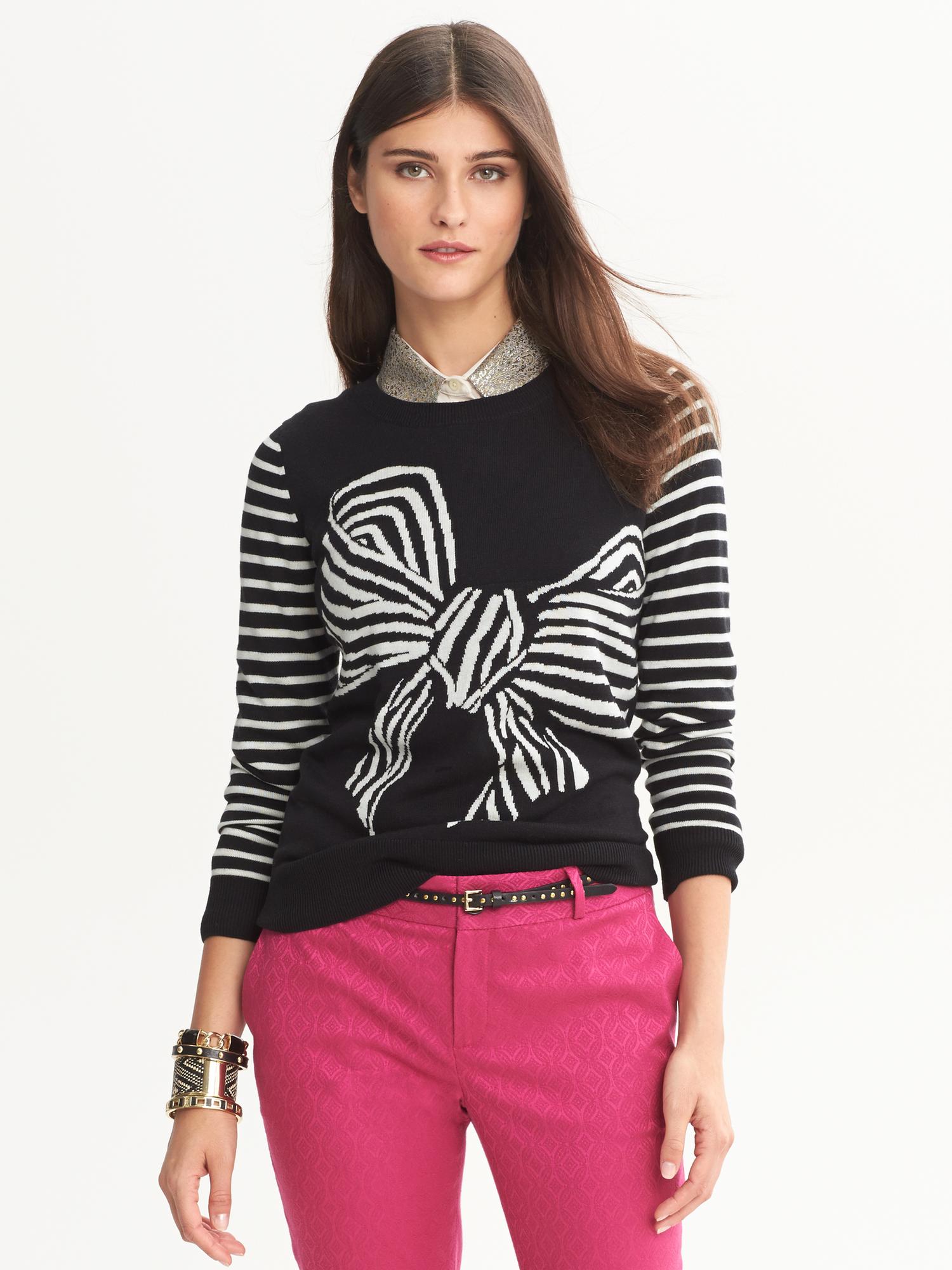 Striped Bow Crew | Banana Republic