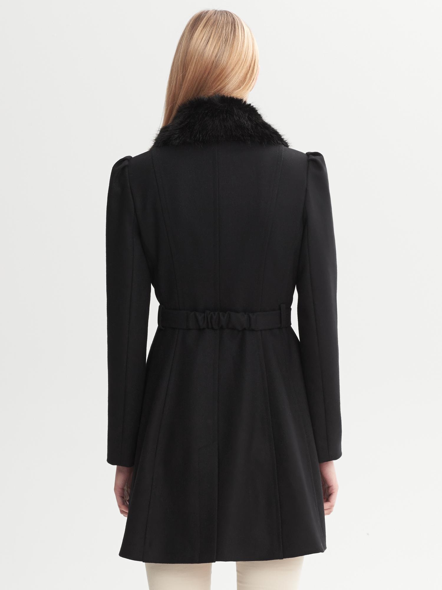 Faux-Fur Trim Bow Coat | Banana Republic