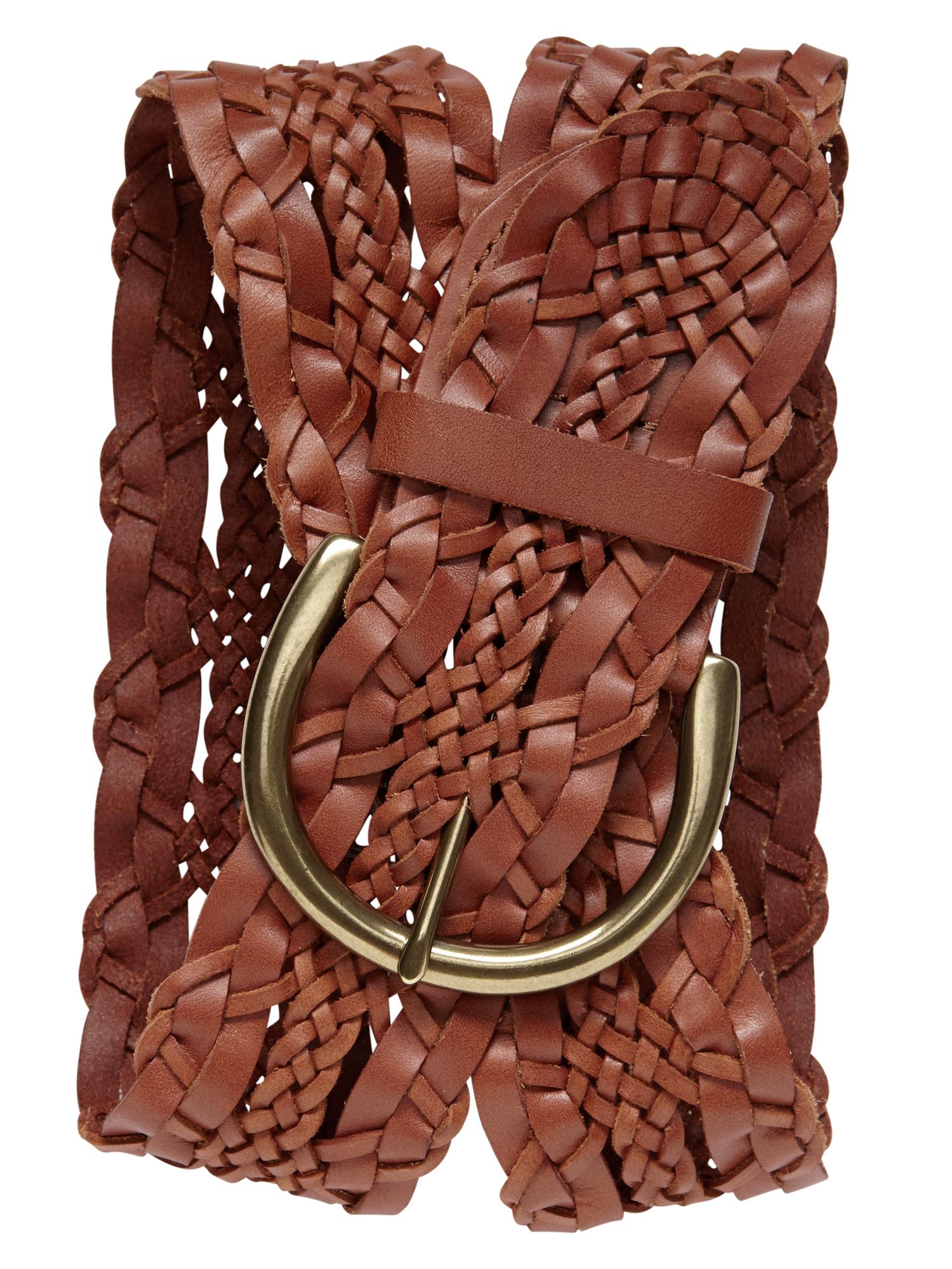 Heritage Woven Leather Belt | Banana Republic