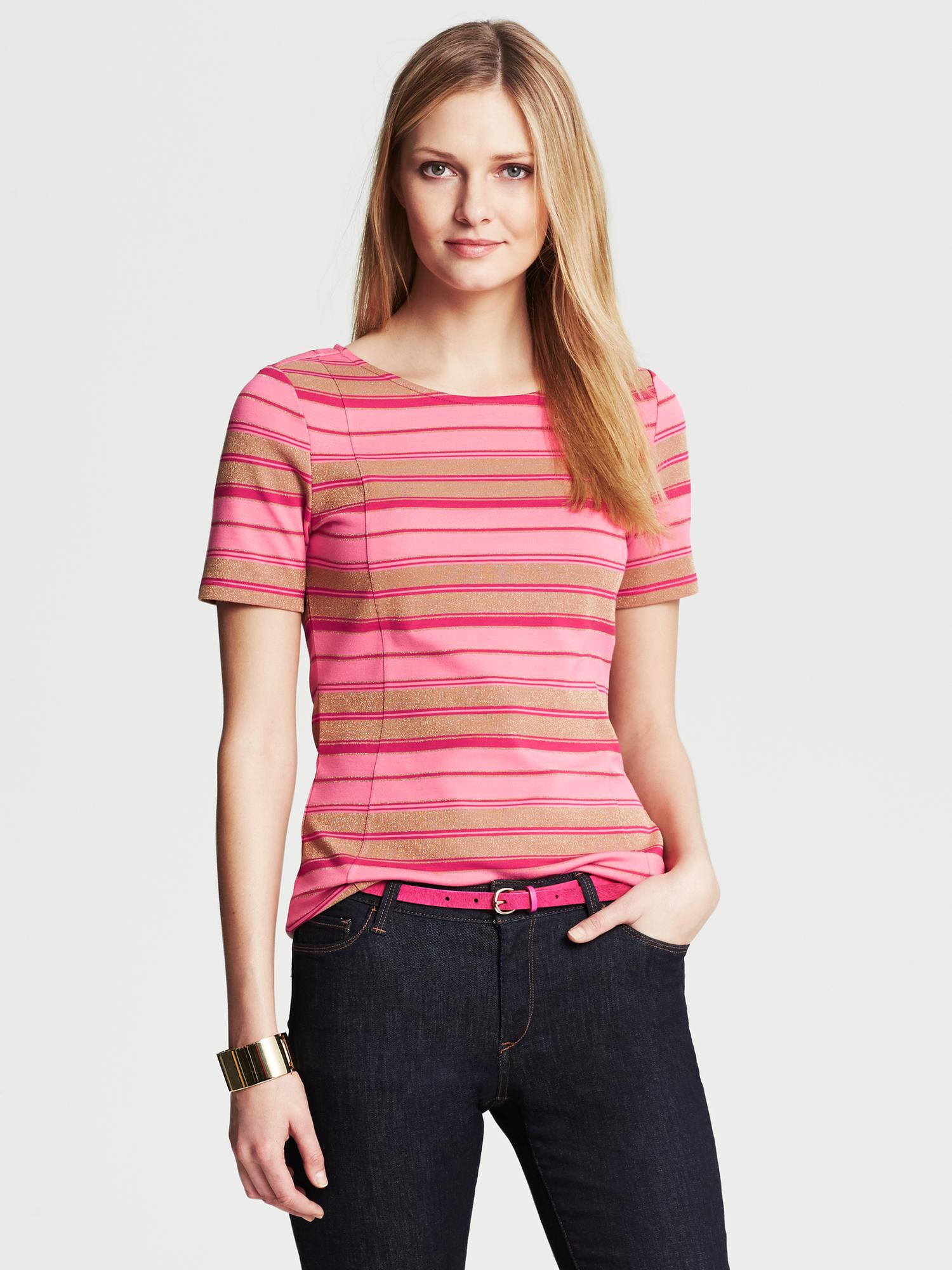 Pink Ponte Knit Top | Banana Republic