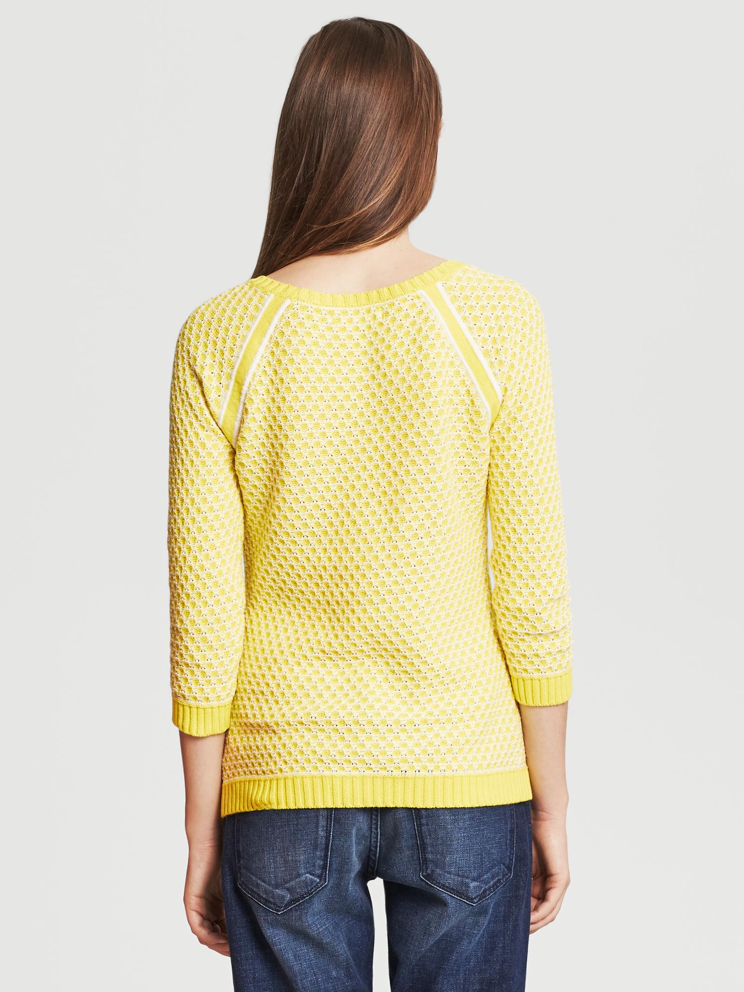 Two-Tone Textured Pullover | Banana Republic